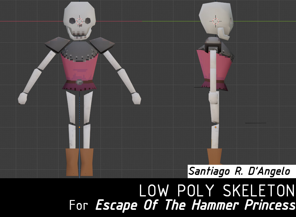 Santiago Roque D'Angelo - Low Poly Skeleton (Escape of the Hammer Princess)