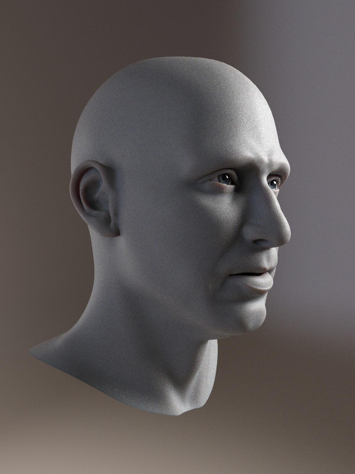J D - Human Male face modeling practice