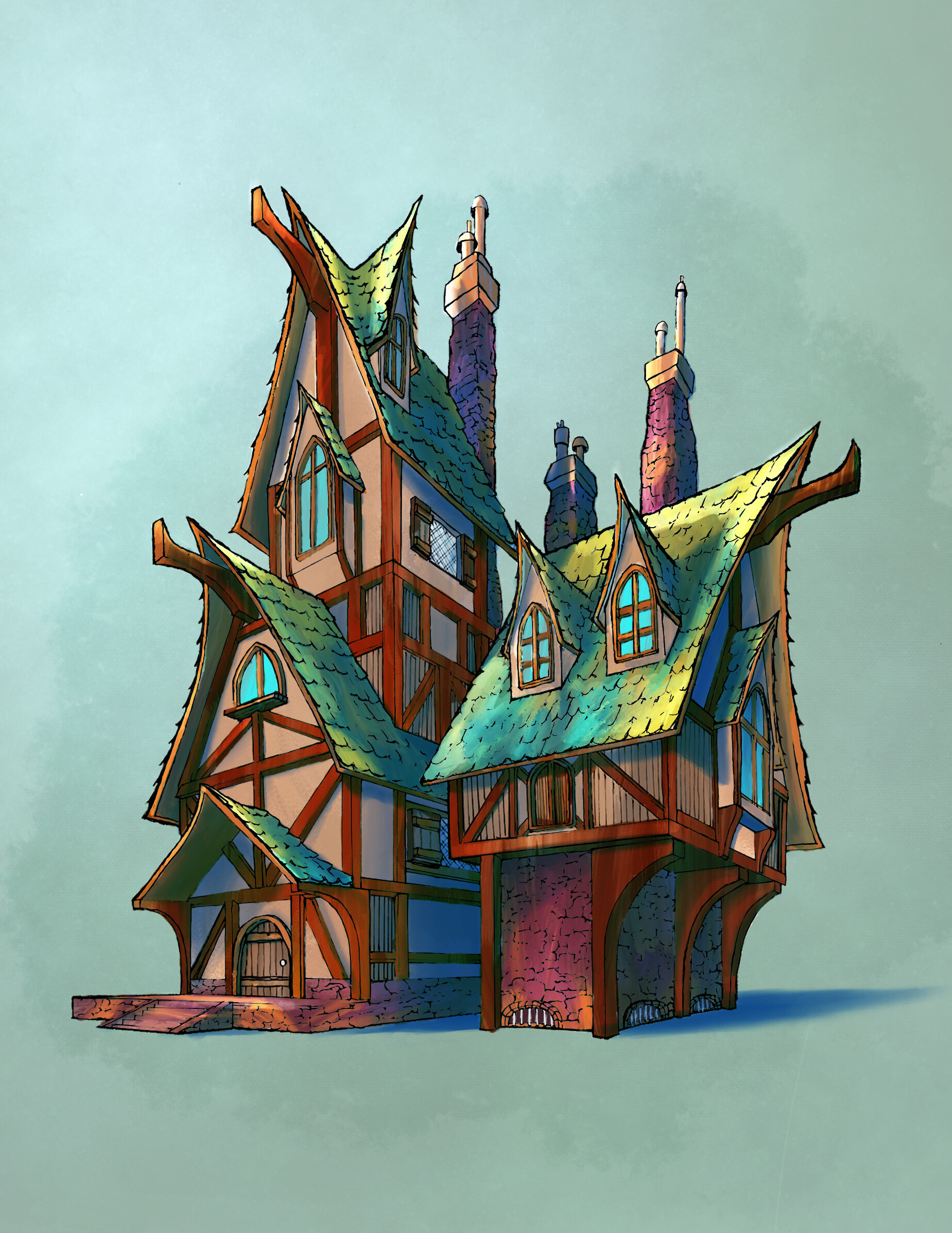ArtStation - Fantastical Medieval Cottage | Drawing Fundamentals