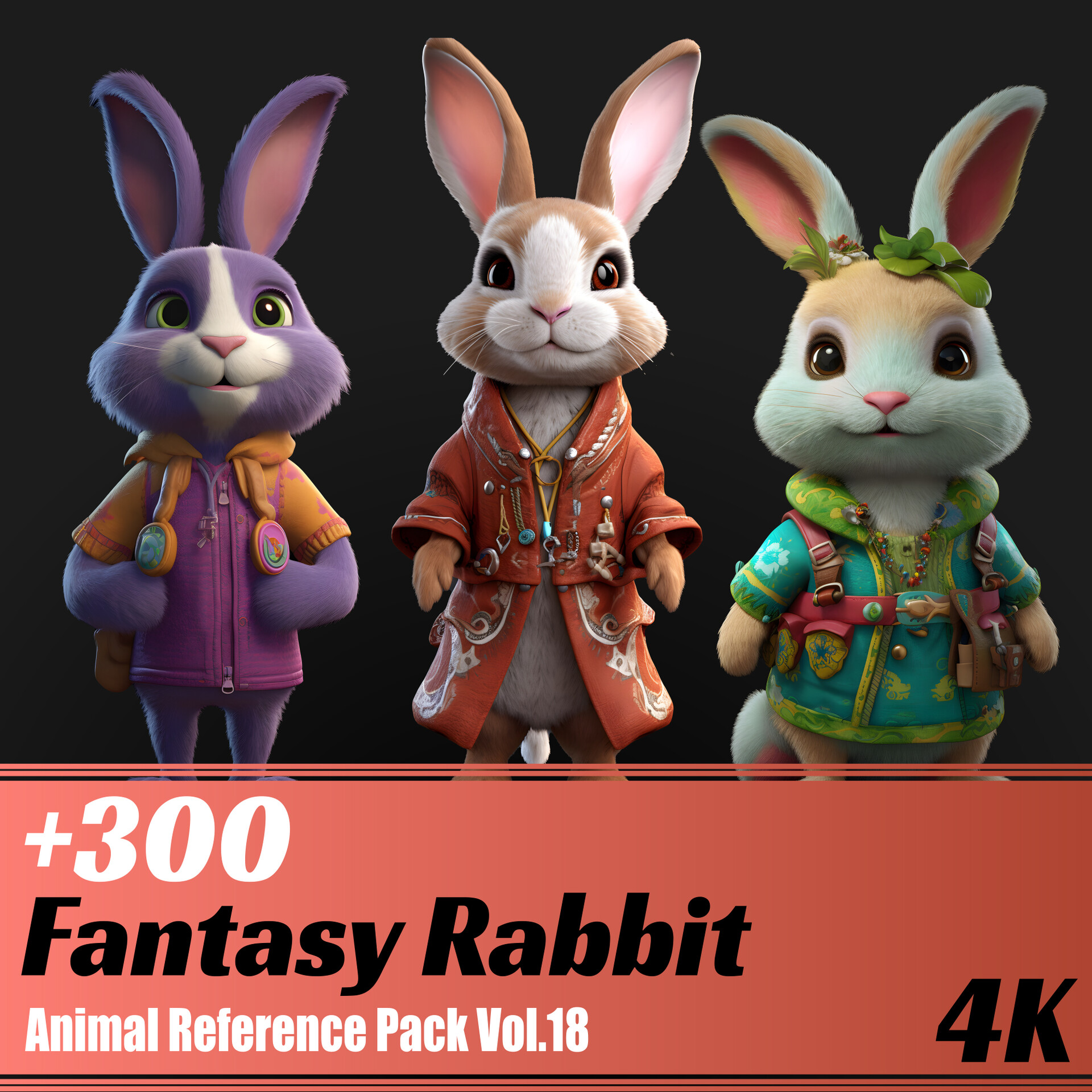 ArtStation - +200 Fantasy Rabbit| 4K | Animal Reference Pack Vol.18