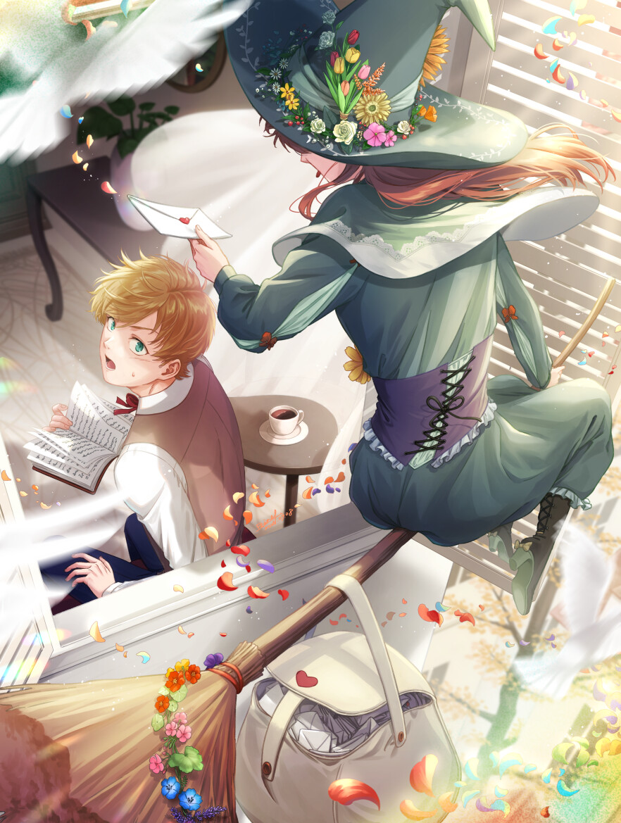 ArtStation - A flower witch delivers love letters