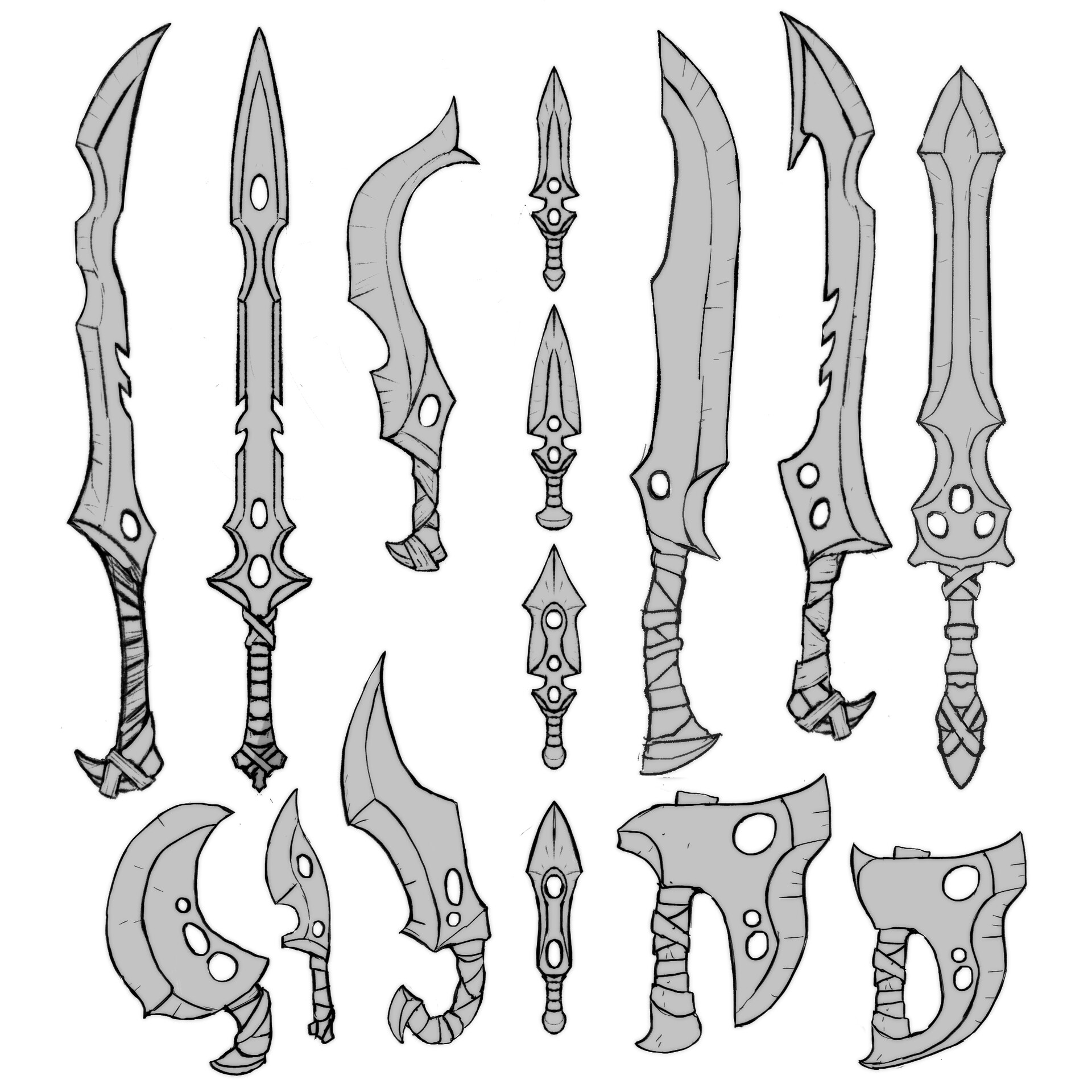 how to draw ninja weapons