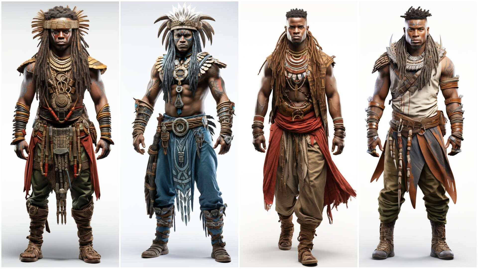 Concept Art - +200 African Tribe Male Characters Concept (4k)