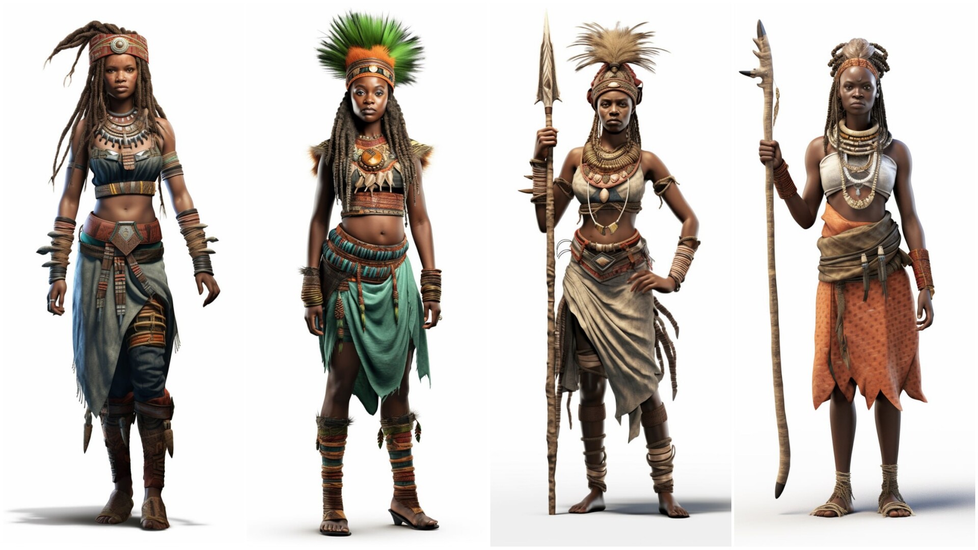 Concept Art - +200 African Tribe Female Characters Concept (4k)