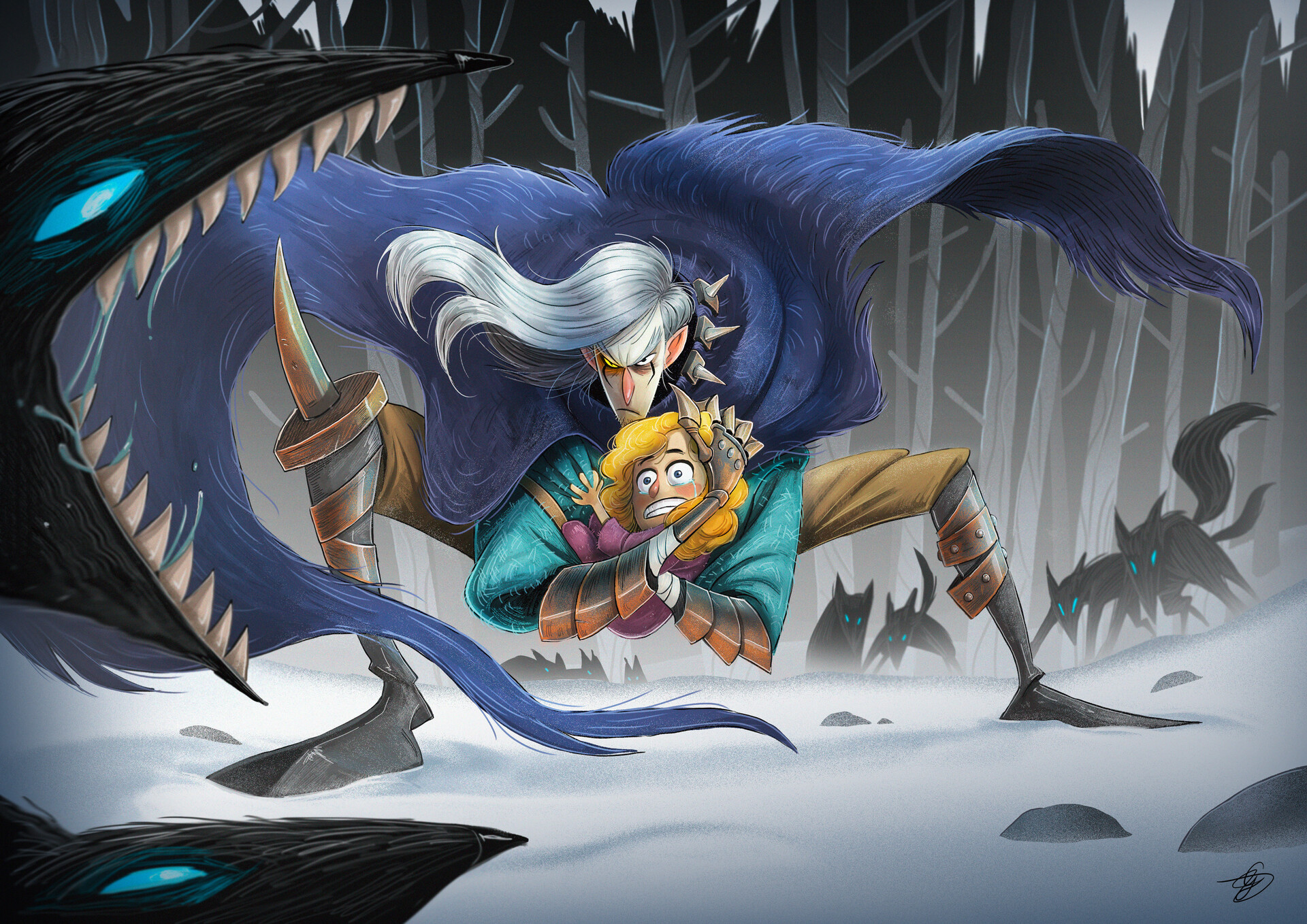 ArtStation - The Girl and the Guardian - Illustration