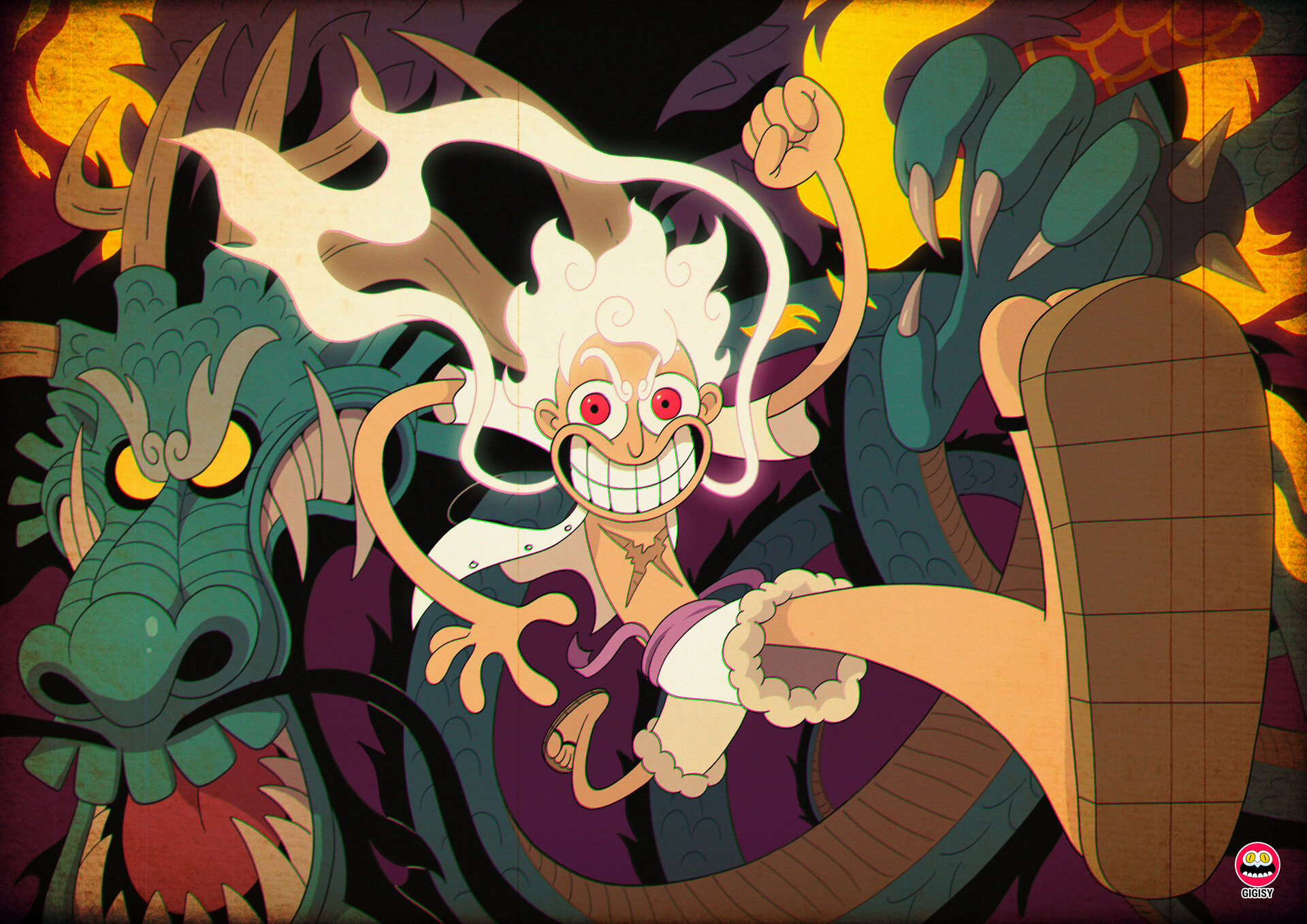 ArtStation - AWAKEN - Luffy vs Kaido - One Piece FanArt