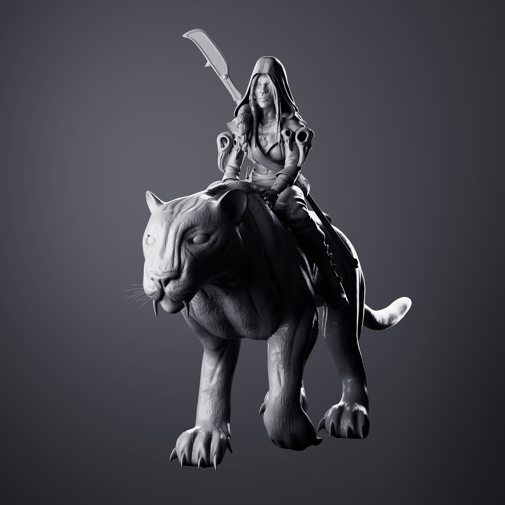 ArtStation - Warrior and Panther