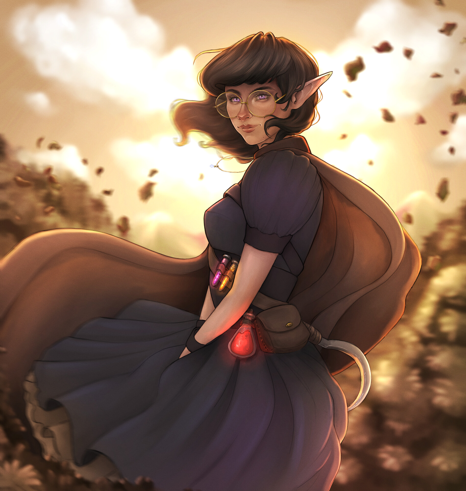 ArtStation - "Final Goodbye" - Sylrora / Half Elf Alchemist Artificer