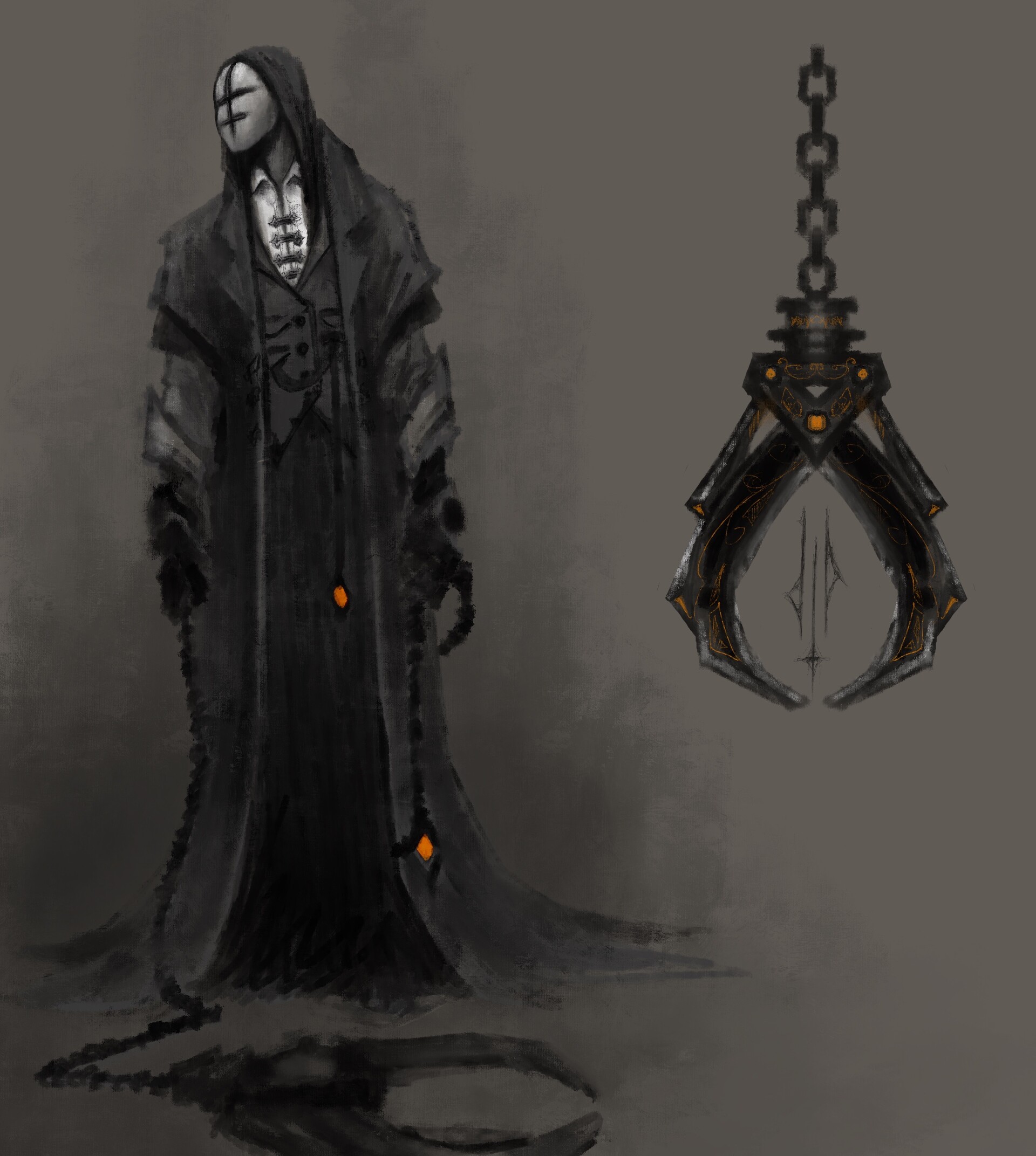 ArtStation - Død - rough character concept for dark, halloween, horror IP