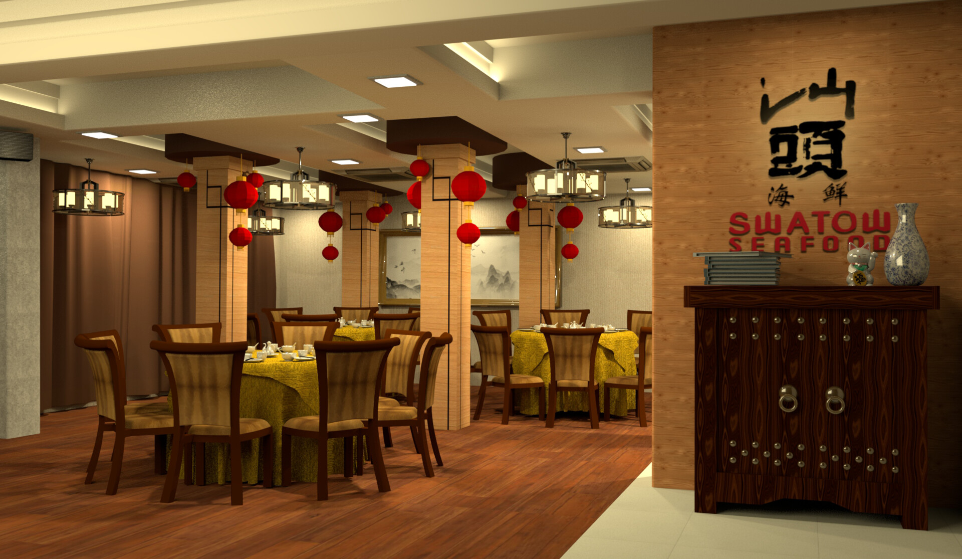 ArtStation - 3D model of Swatow Restaurant (Internship work)