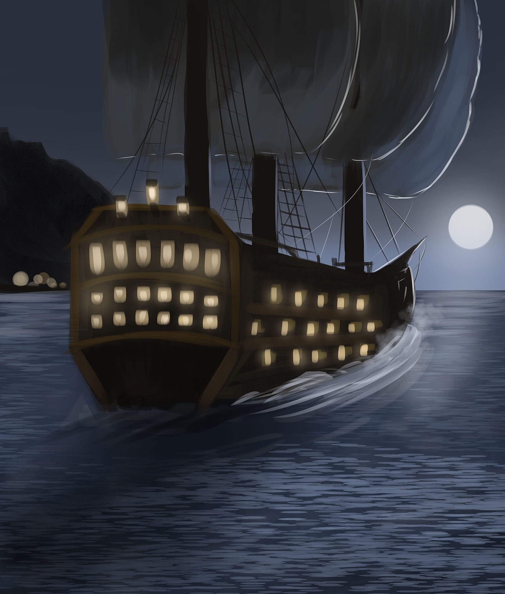 ArtStation - 30 min ship sketch