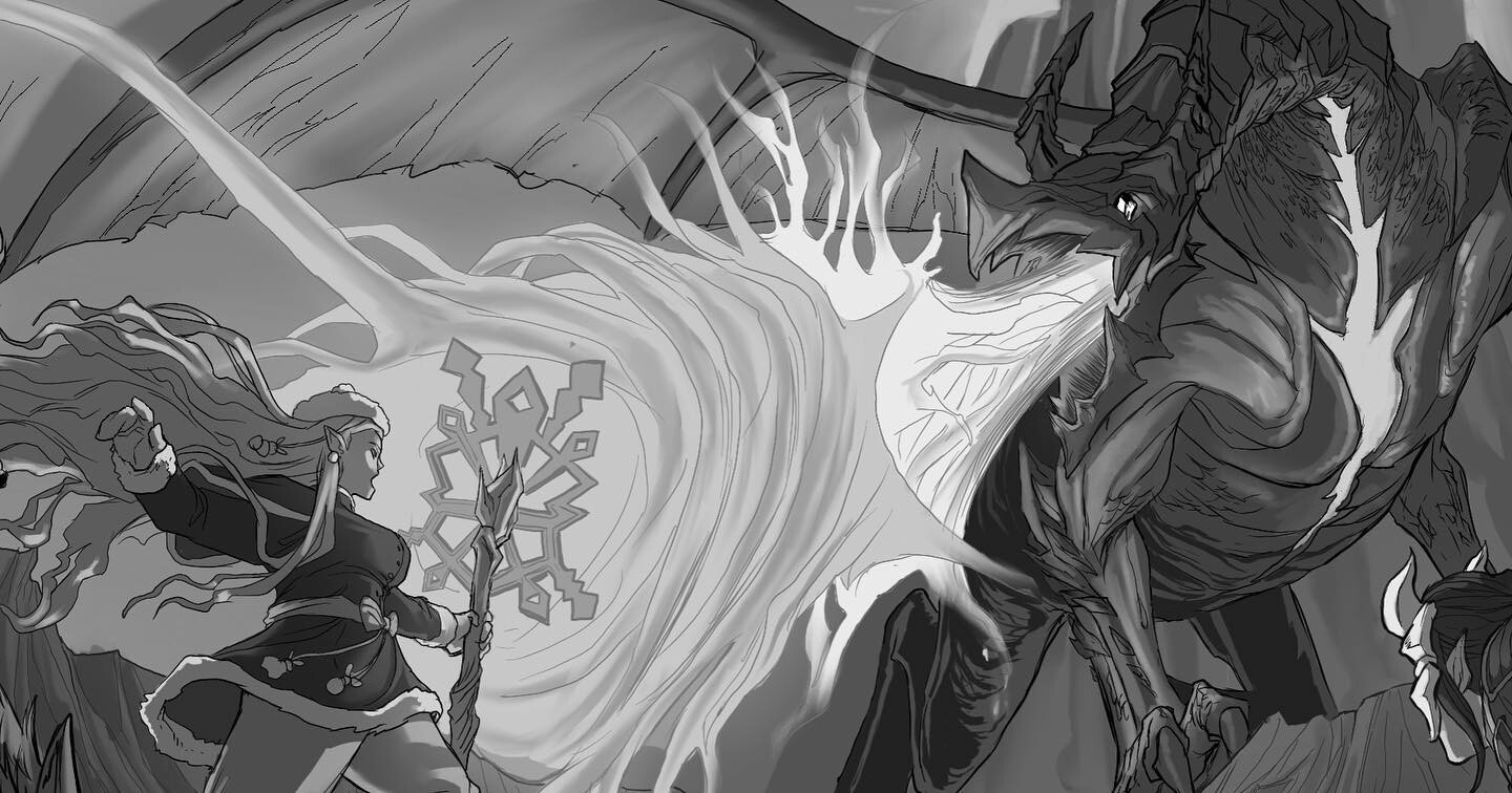 Pablo Barrios - "Grand final battle" Illustration of a client's dnd ...