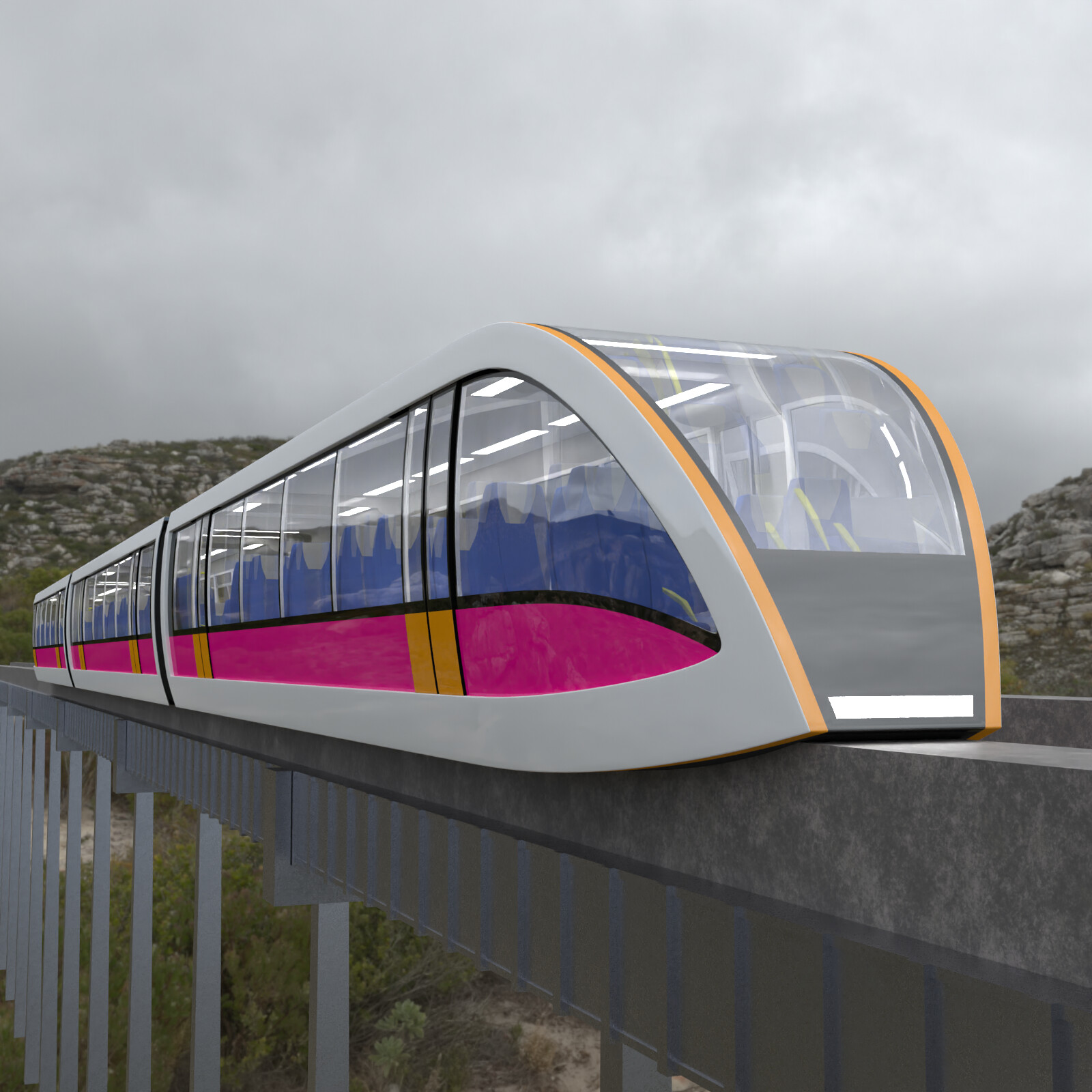 ArtStation - Monorail train