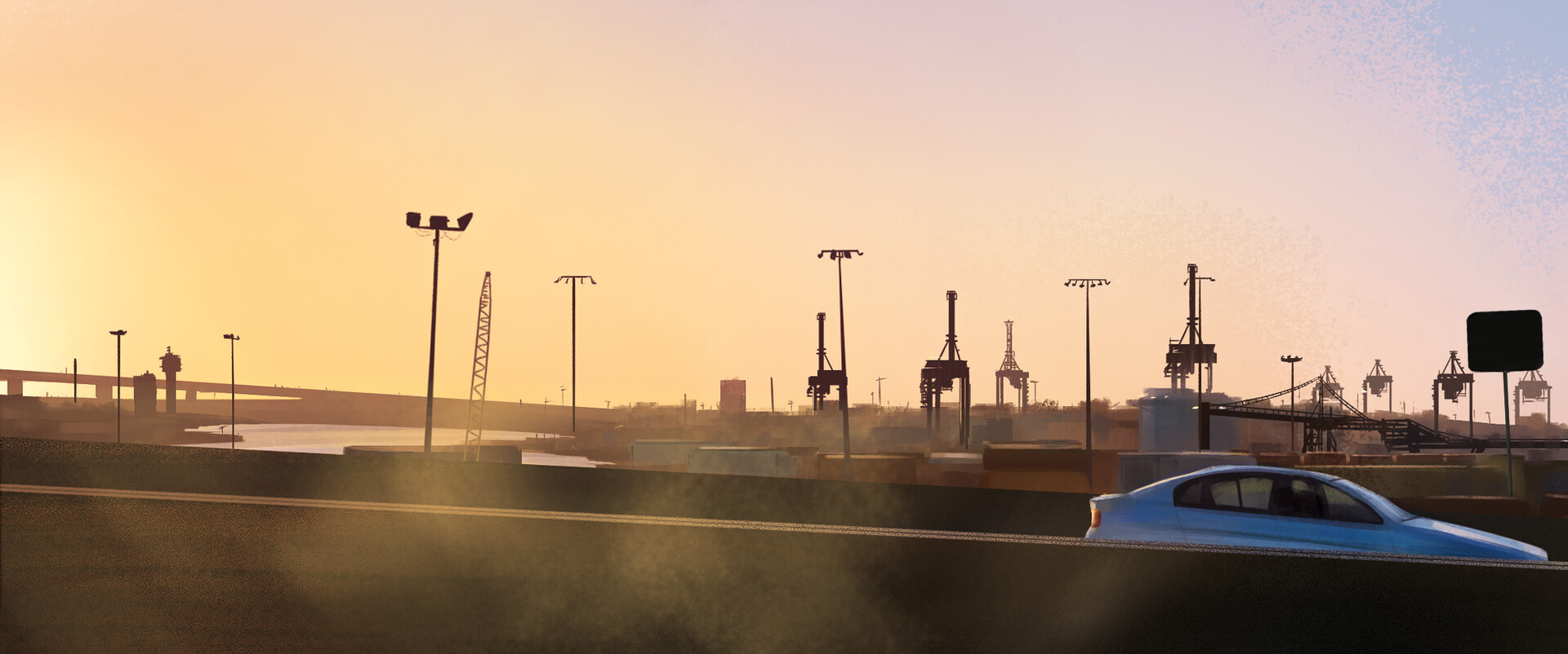 ArtStation - Highway Paint Study