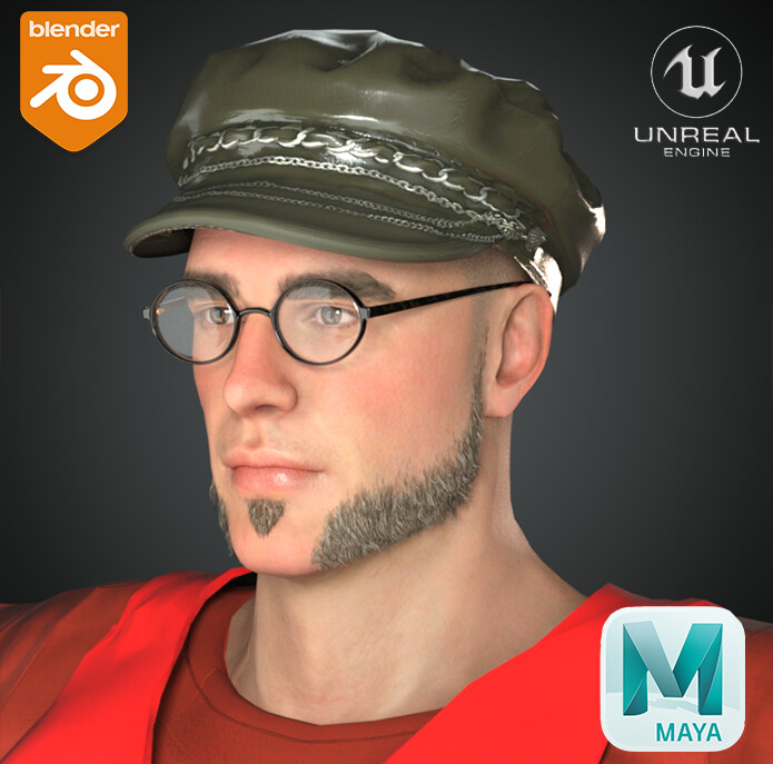 ArtStation - Realistic Rigged Character Man-2 3D Model
