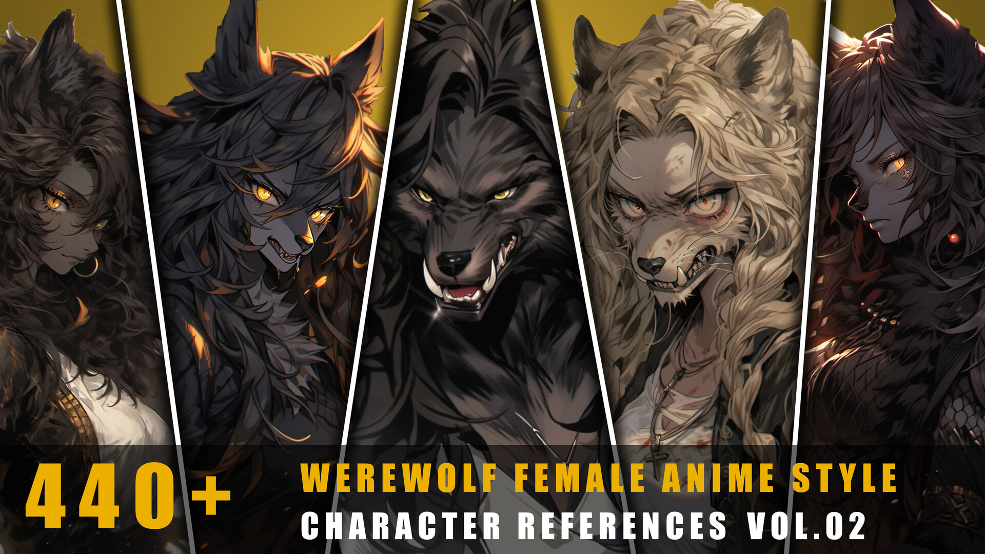 WaterLaw's Studio - 440+ Werewolf Female Anime Style - Character ...