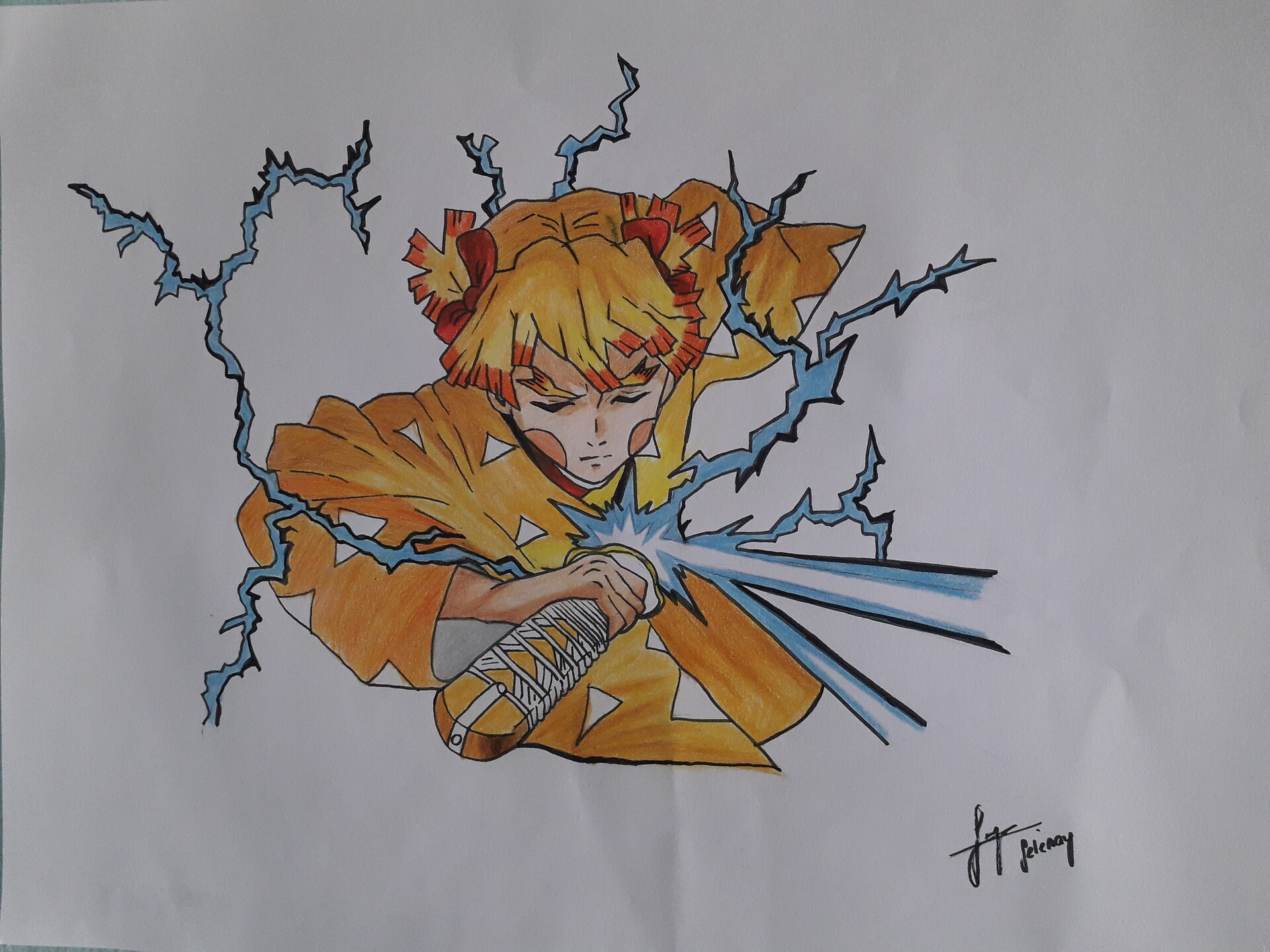 ArtStation - Zenitsu Fan Art from Demon Slayer