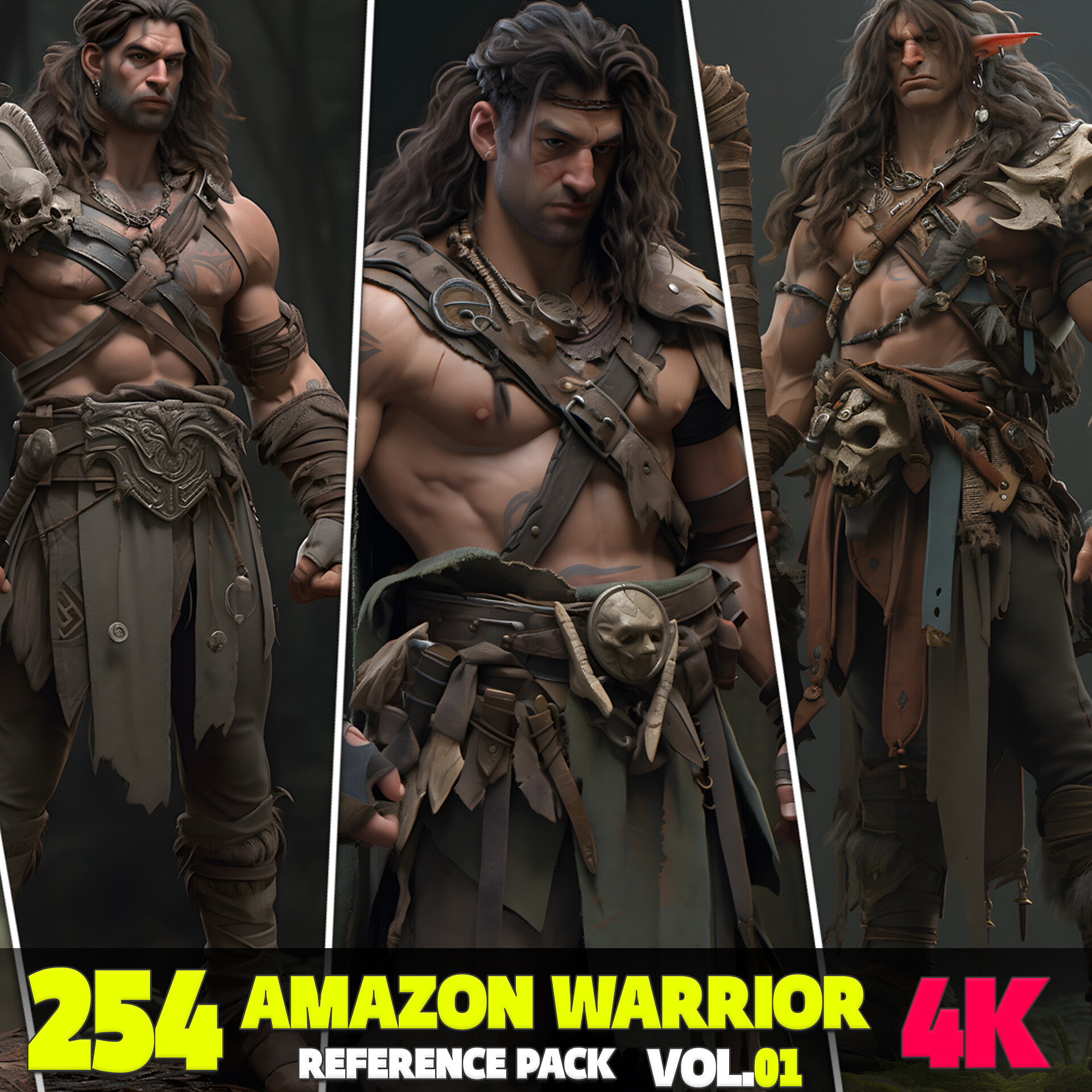 ArtStation - 254 4K Amazon Warrior Reference Pack Vol.01