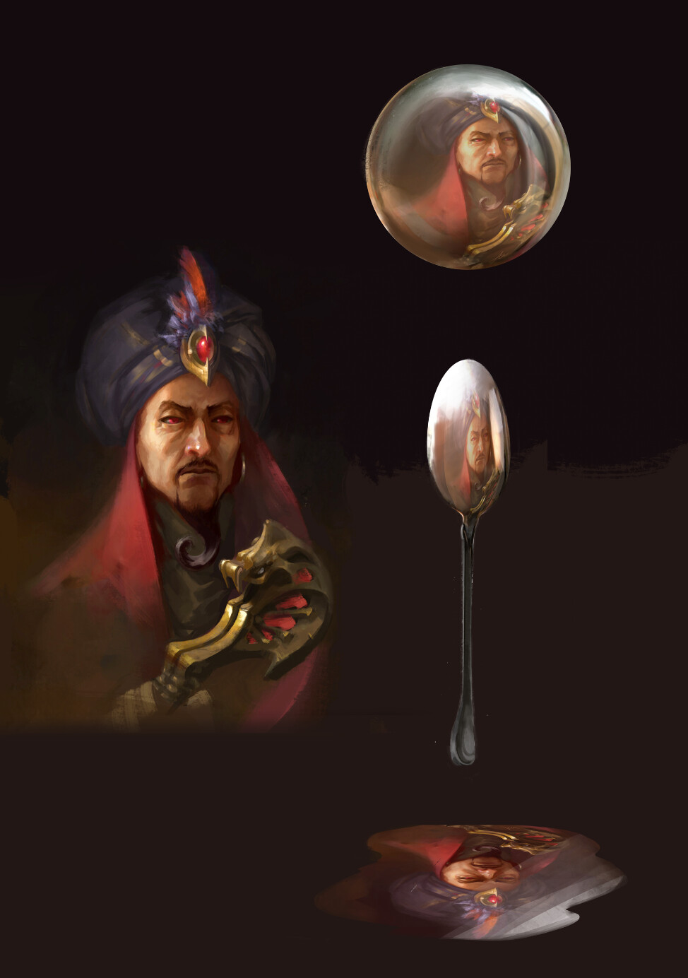 ArtStation - Reflection Lesson Assets - Using a Sultan's Reflection in a Crystal Ball, Spoon ...