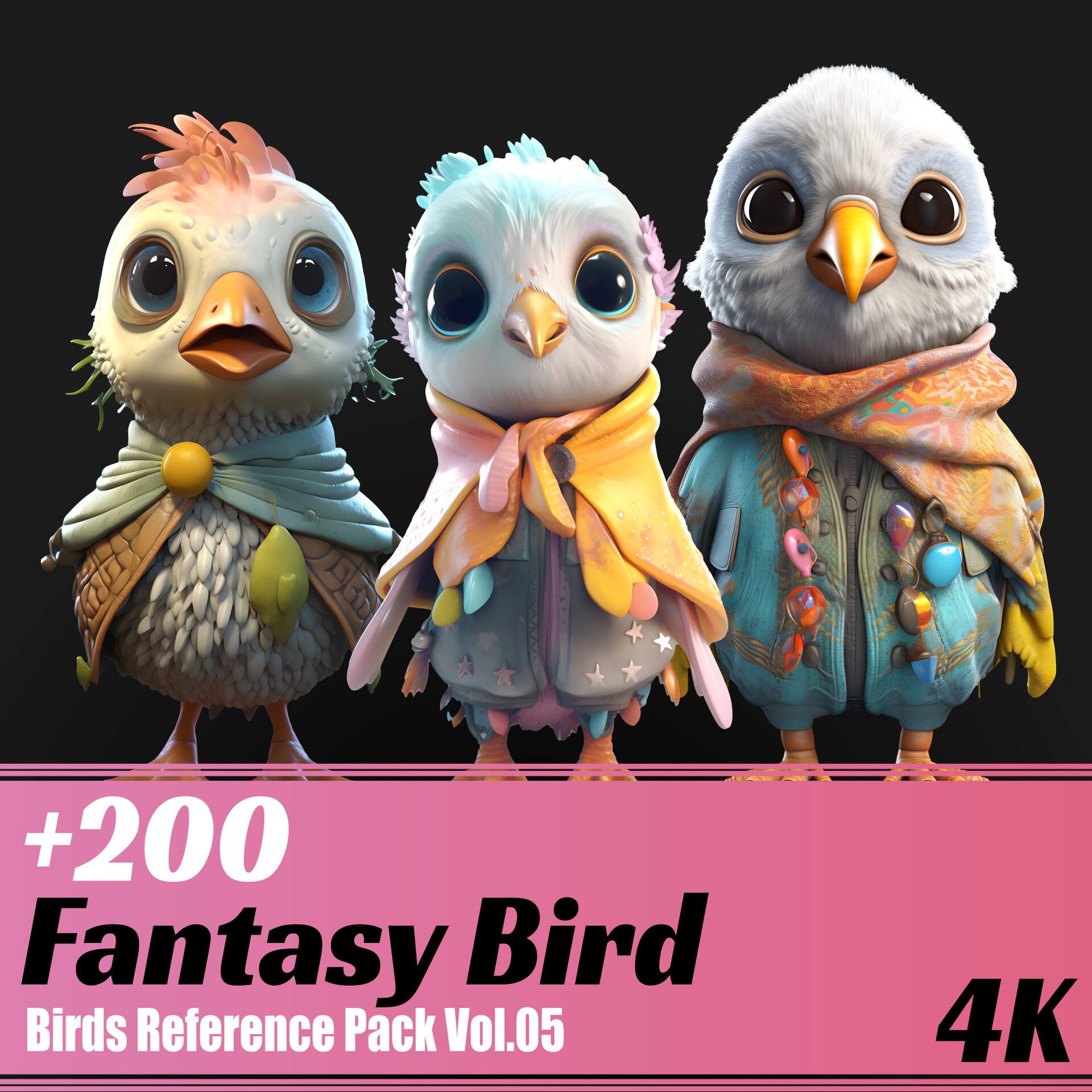 ArtStation - +200 Fantasy Bird| 4K | Birds Reference Pack Vol.05