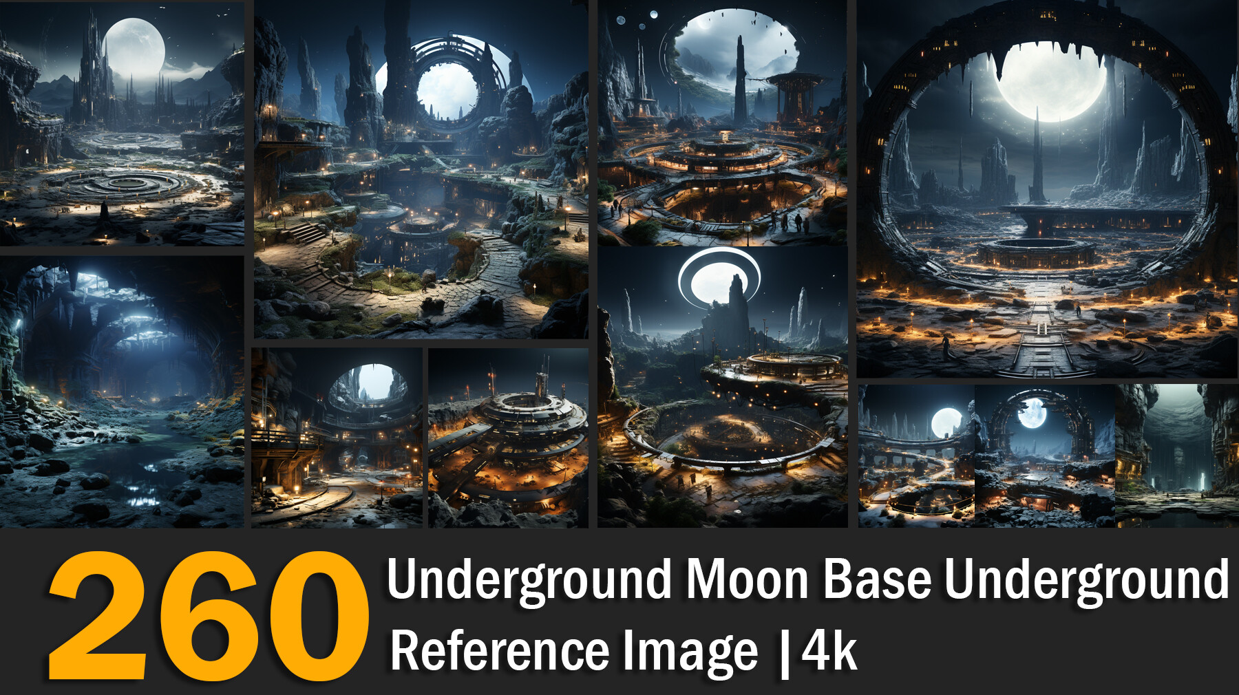 Lumière - Underground Moon Base Underground | Reference Images | 4K