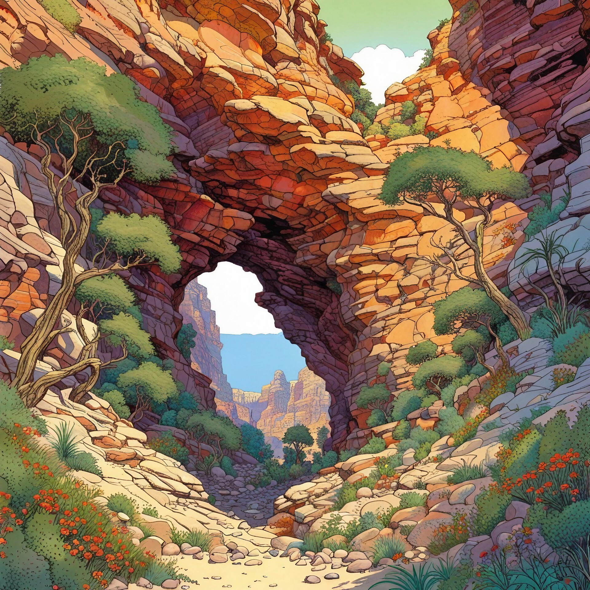 ArtStation - Comic book style landscapes.