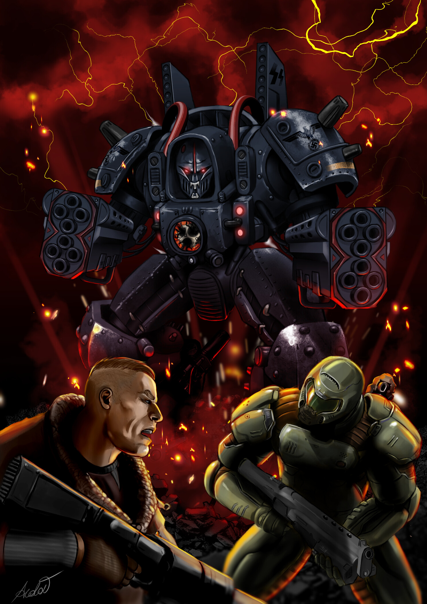 ArtStation - Mecha Hitler (Doom / Wolfenstein crossover) - "Day of Wrath"