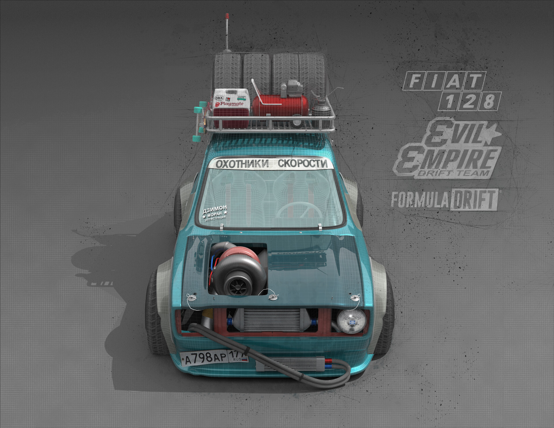 ArtStation - FIAT 128 - Inspired by Damon Moran's art
