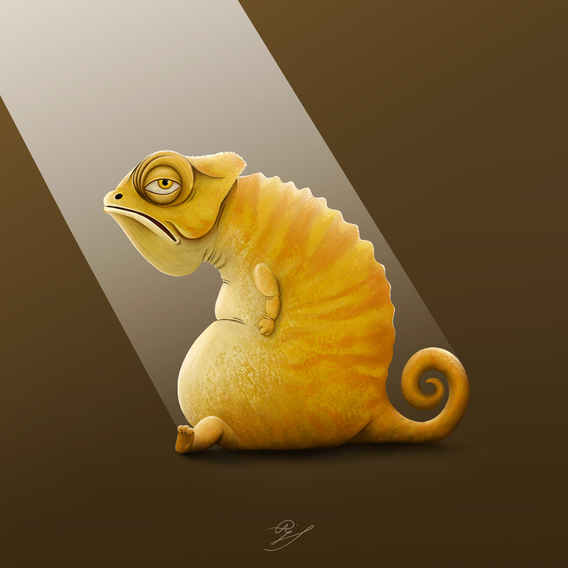 ArtStation - lazy and fat lizard