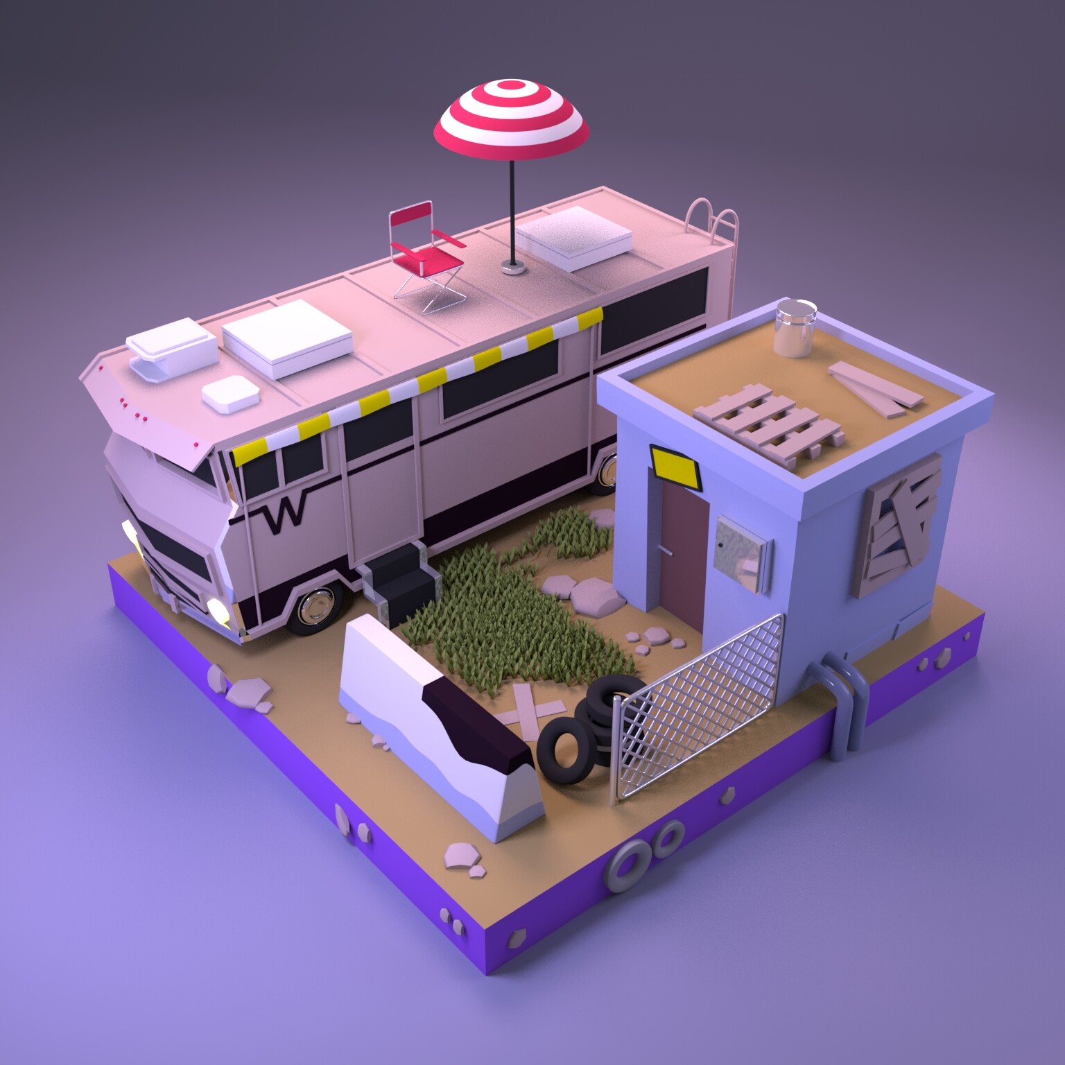 ArtStation - 3D Low Poly Scene for Games