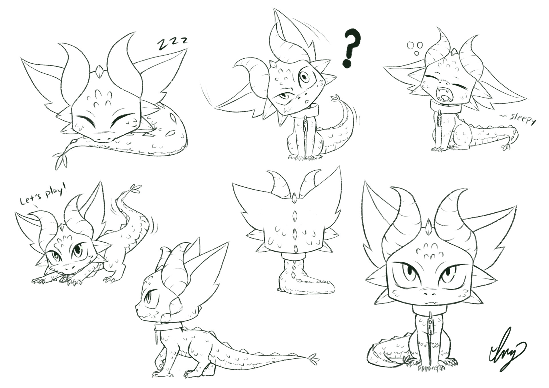 Dragon Cat Lineart
