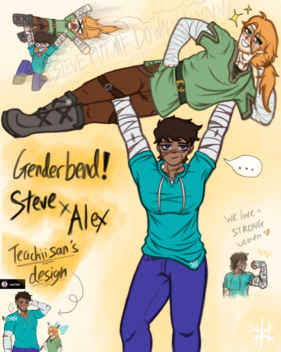 MCStevebrine12 - Genderbend! Steve x Alex (Teachiisan's design)