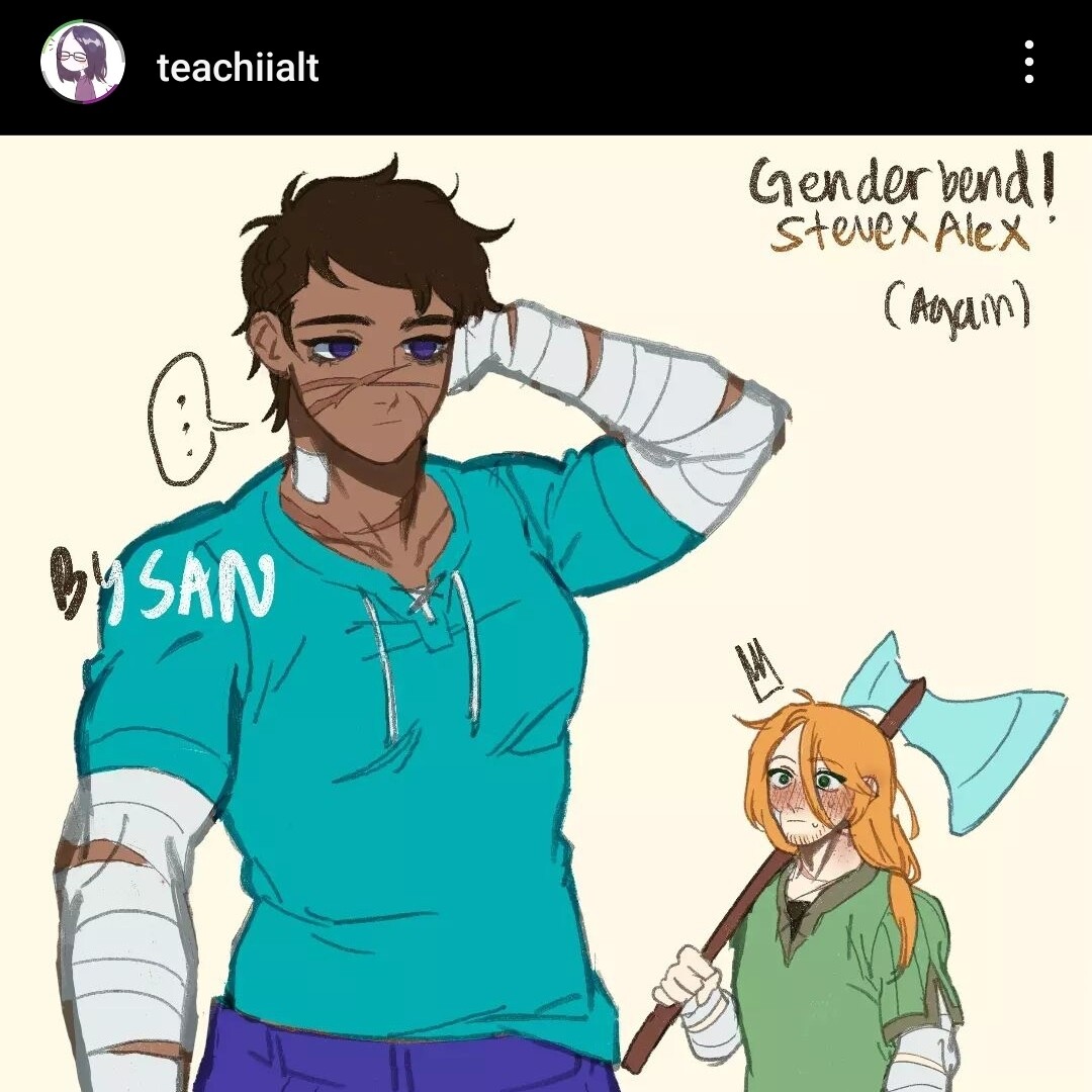 MCStevebrine12 - Genderbend! Steve x Alex (Teachiisan's design)