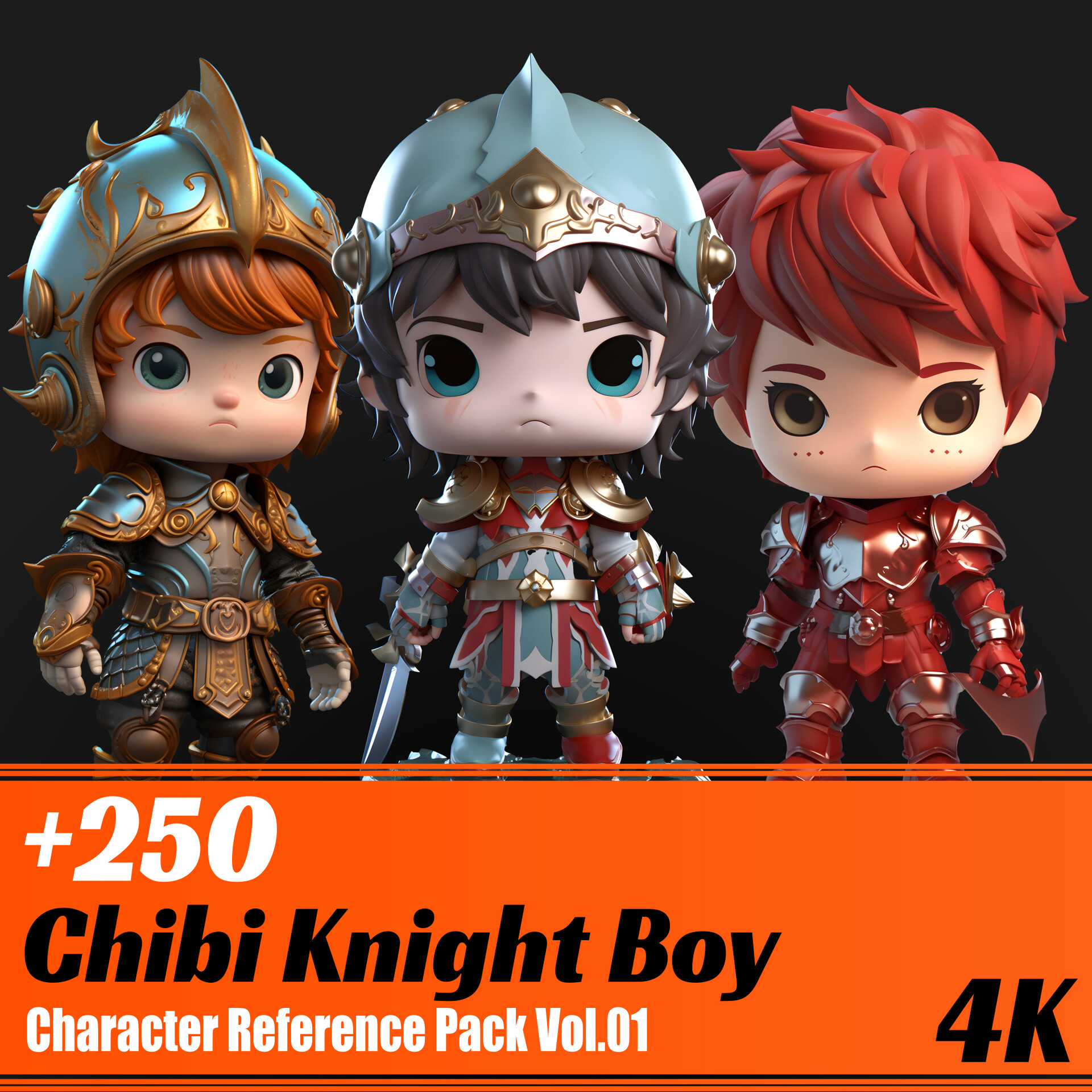 ArtStation - +250 Chibi Knight Boy | 4K | Character Reference Pack Vol.01