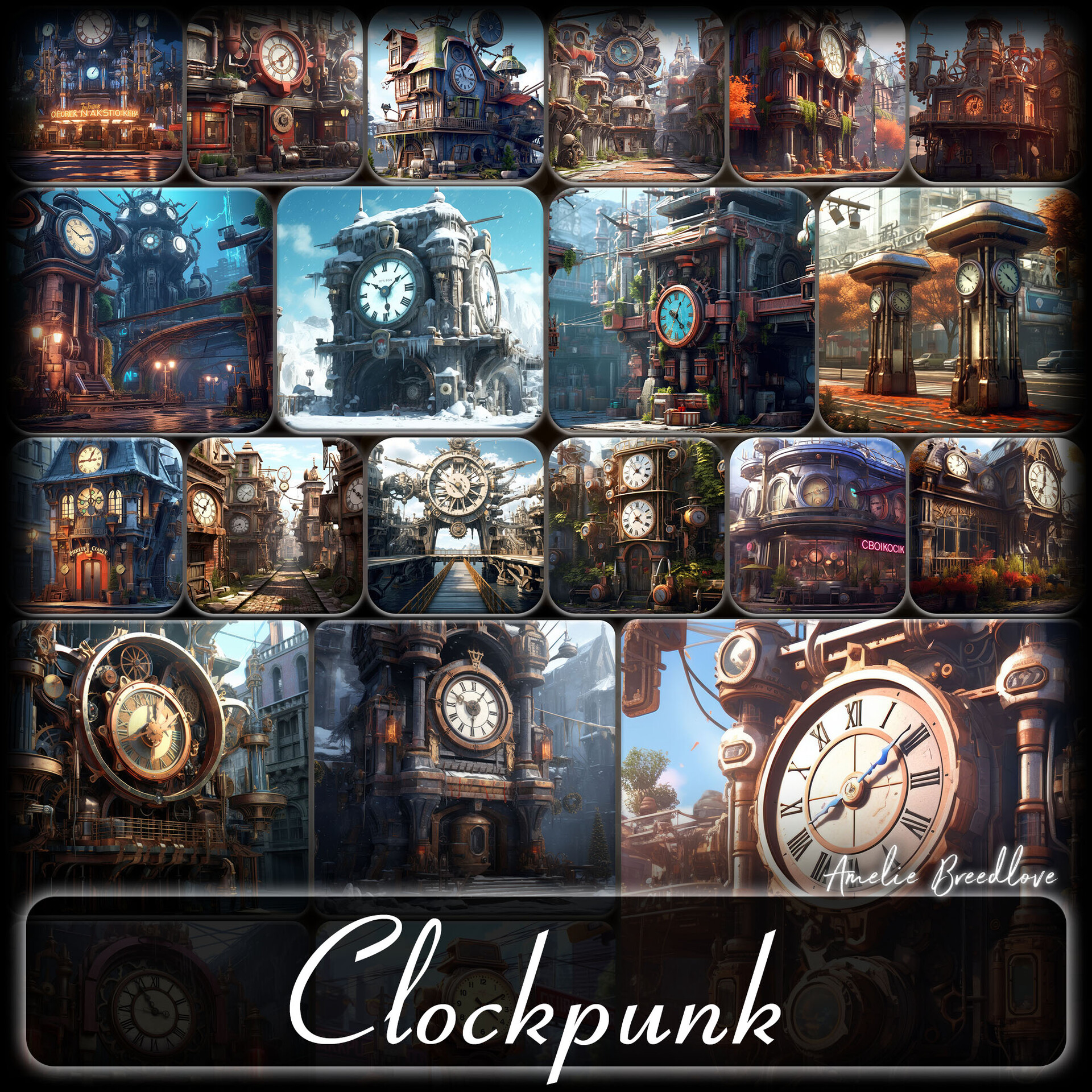 Amelie Concept - 220 Clockpunk Environment - Exterior Reference Pack ...