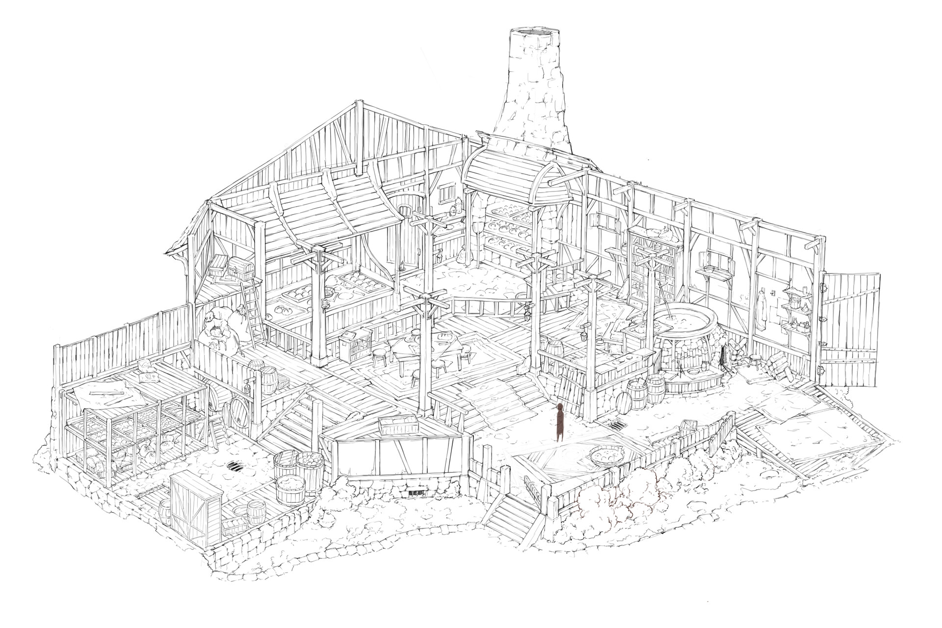 ArtStation - Medieval Bakery design sketch