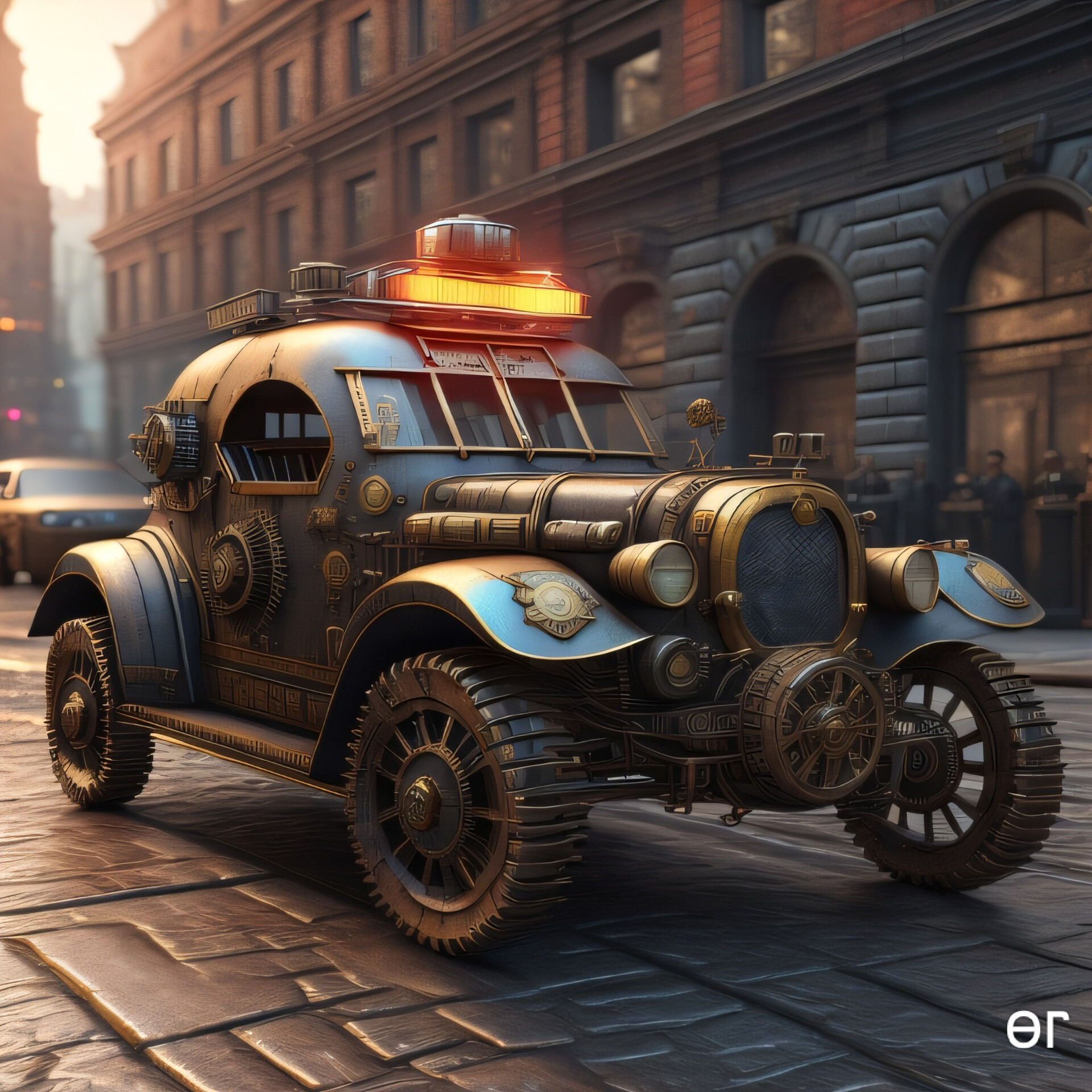 ArtStation - Steampunk police patrol car IV