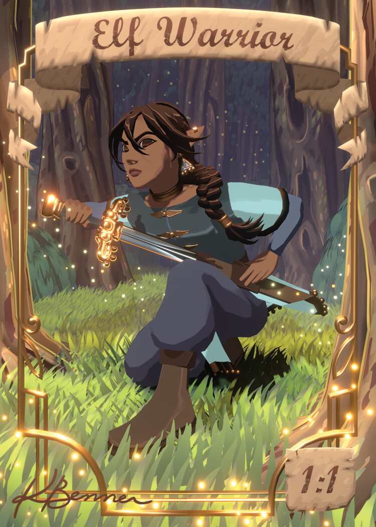 ArtStation - 3D Elf Warrior Card - MtG Project