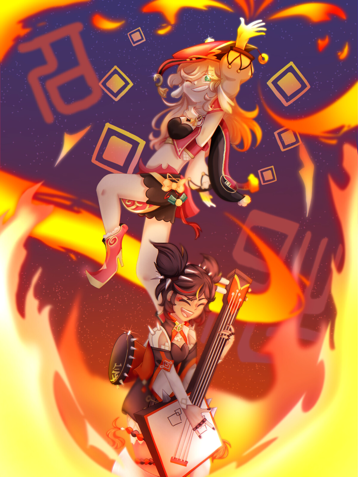 MintyAin - Liyue Pyro Girls | We Gacha Zine