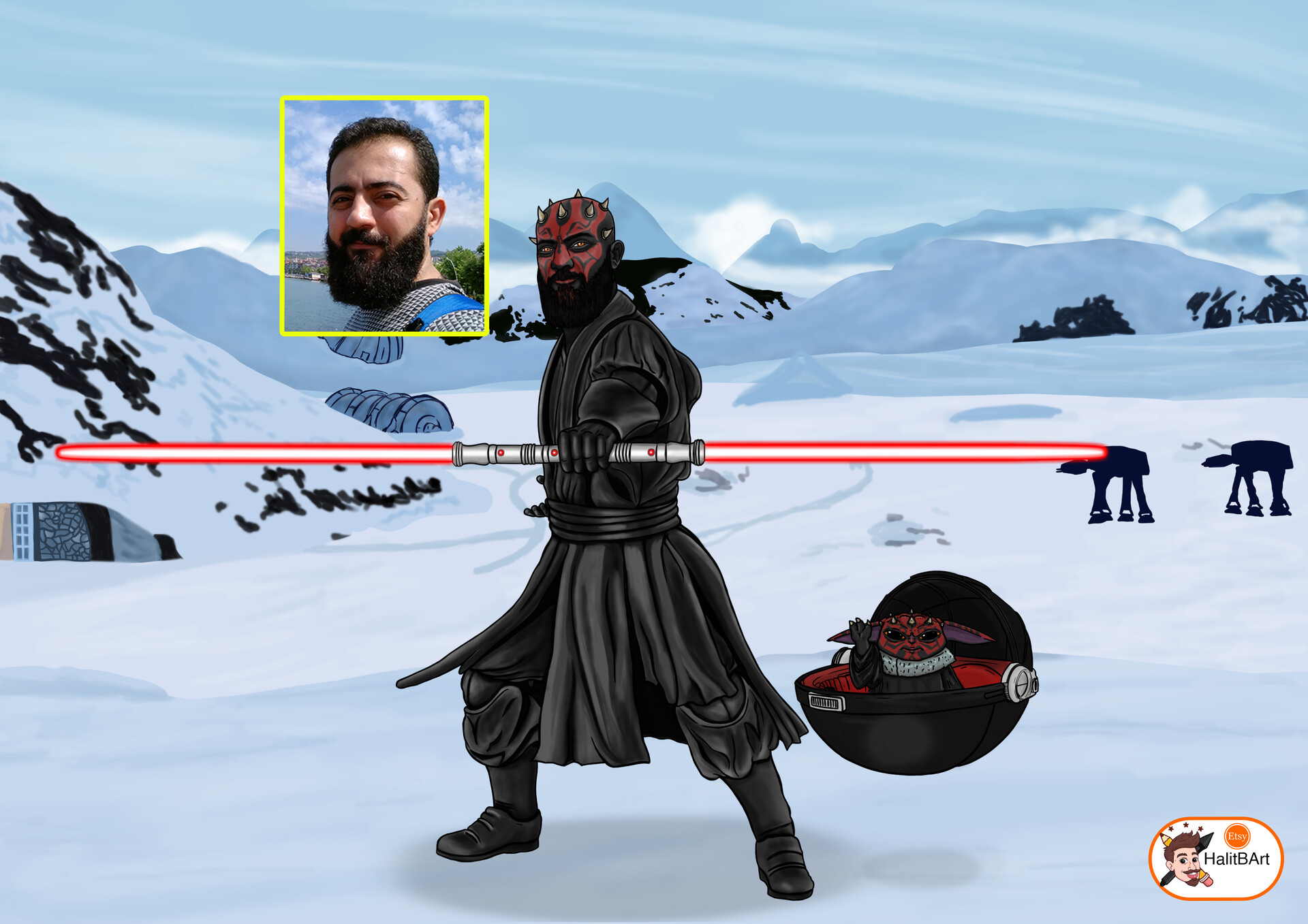 halit büyükyılmaz - Turn me in to Jedi ! Etsy:HalitBArt