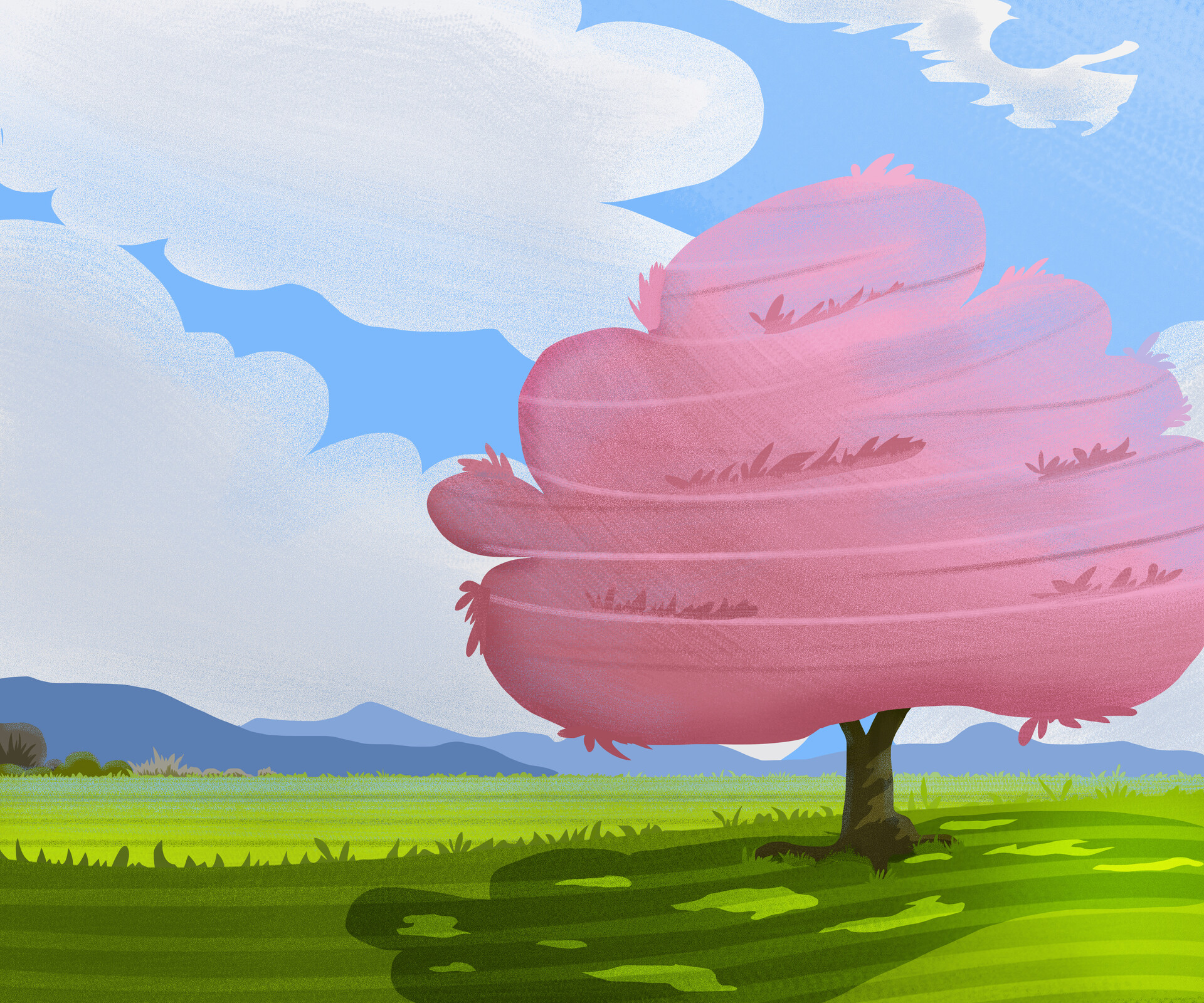 ArtStation - Cotton candy tree (Cartoon Study)