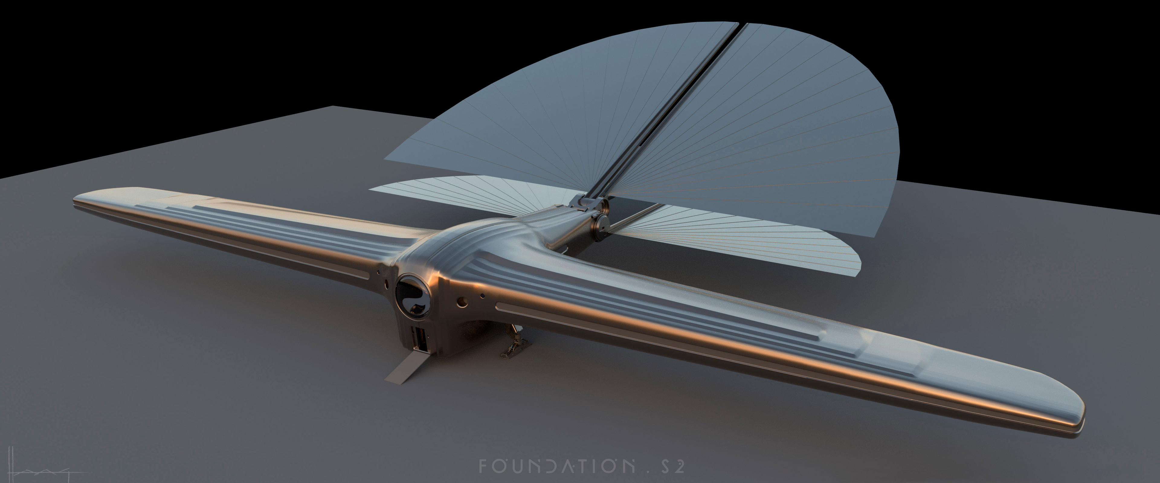 Ankaris, Art of Wayne Haag - Cloudship Shuttle Design . Foundation Season 2