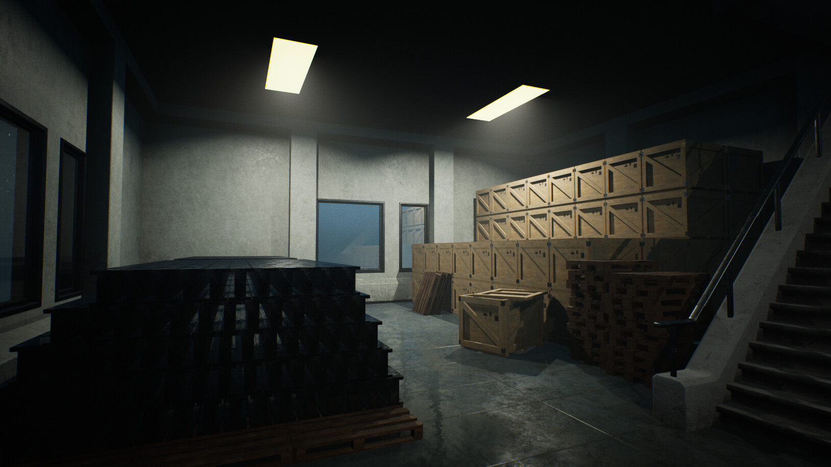 ArtStation - Pallets, crates and an iron grinder