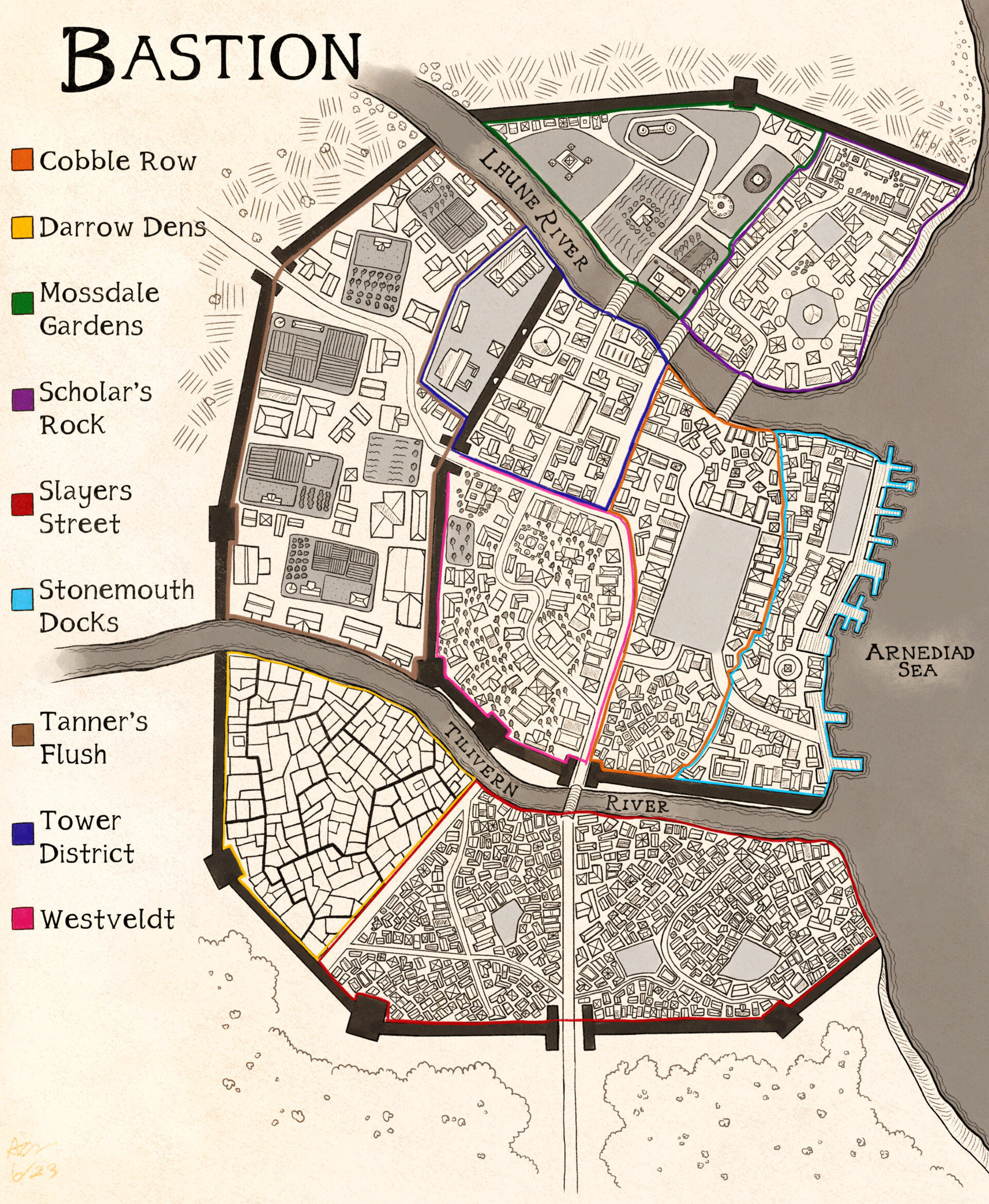 Ari Mehrberg - Bastion (D&D City Map)