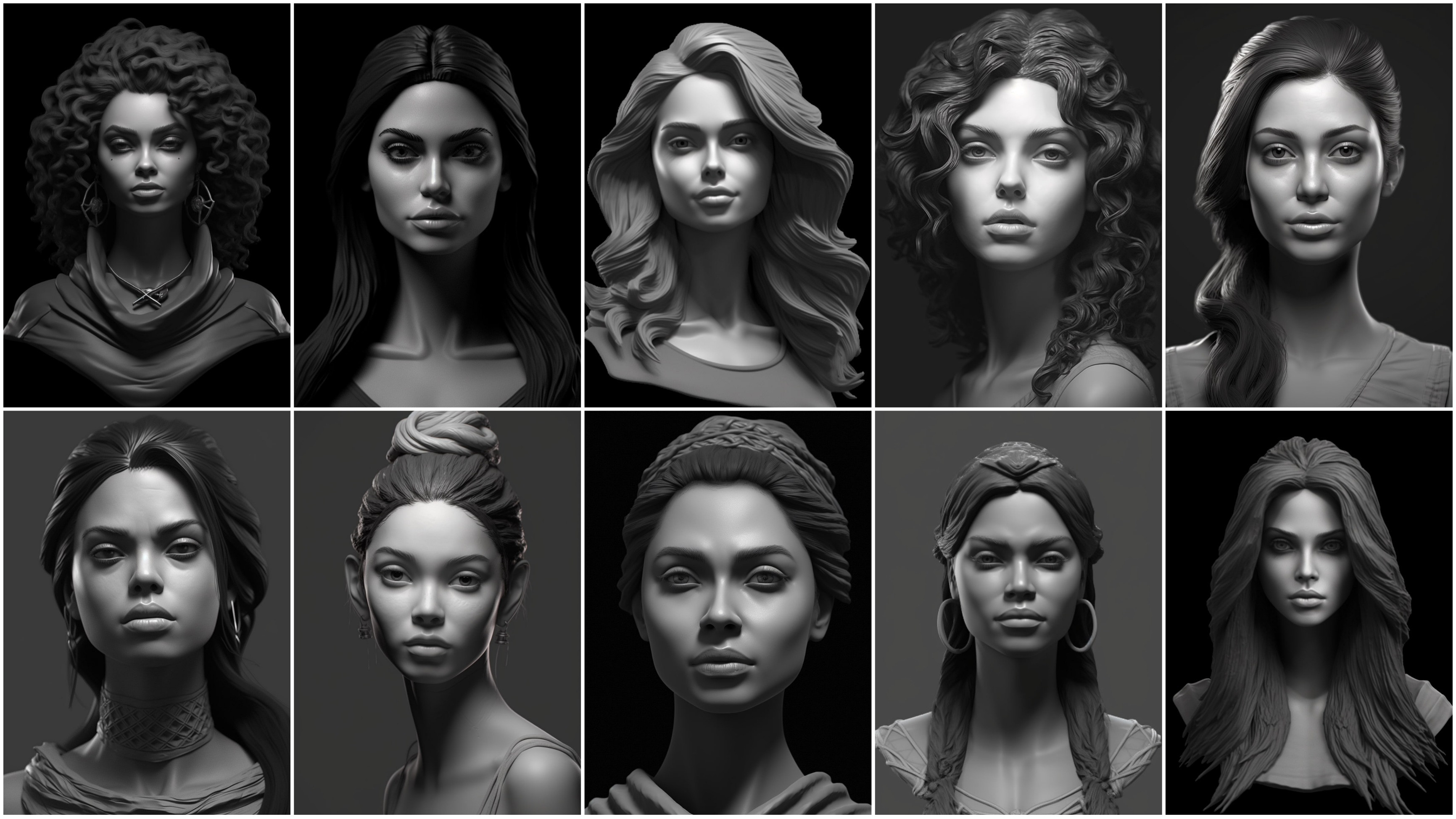 3D Head Sculpt References in 4K - Tika Art - +200 Latin American Female ...