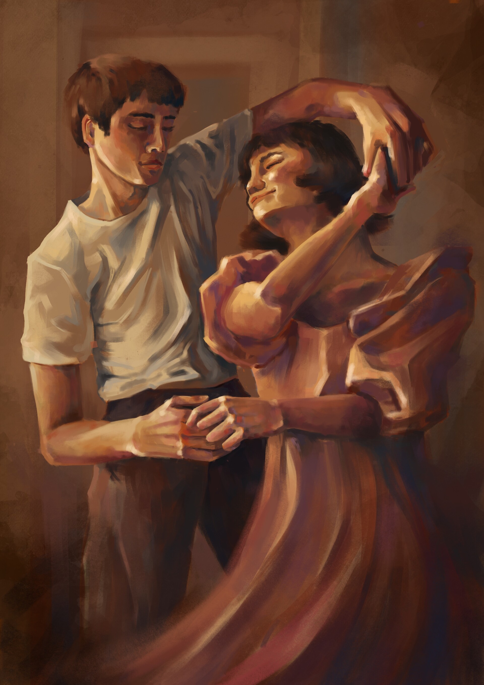 ArtStation - Dancing couple painting from photo reference