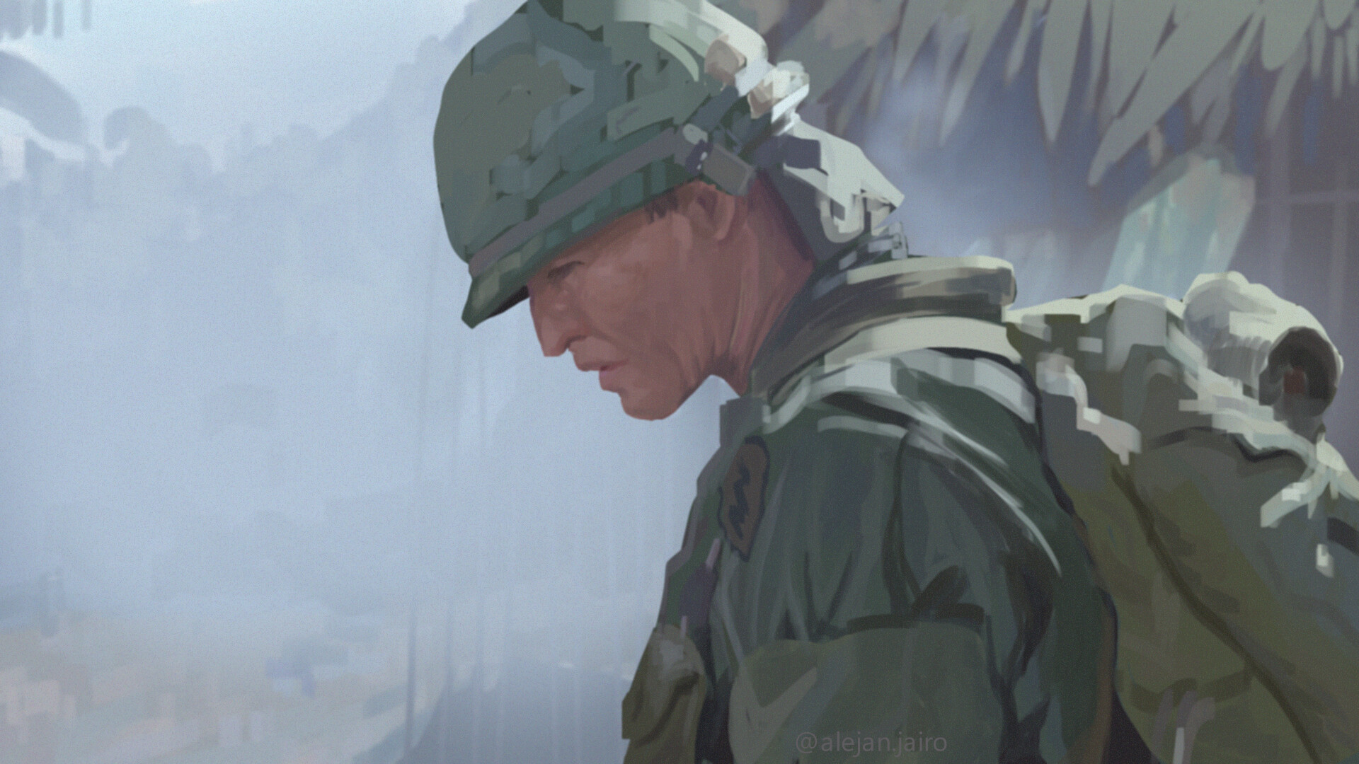 ArtStation - BOB BARNES from Platoon, a color study
