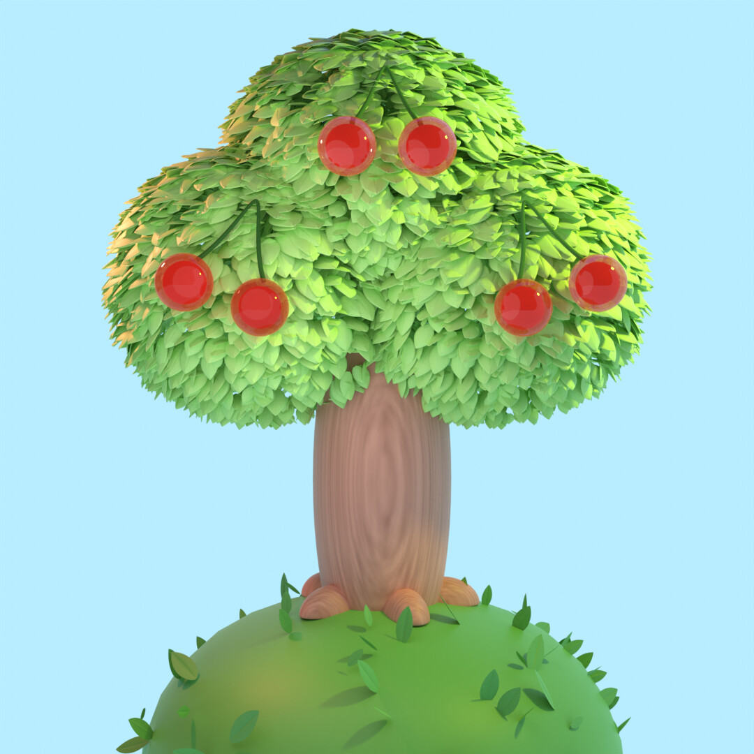 ArtStation - cute cartoonish tree