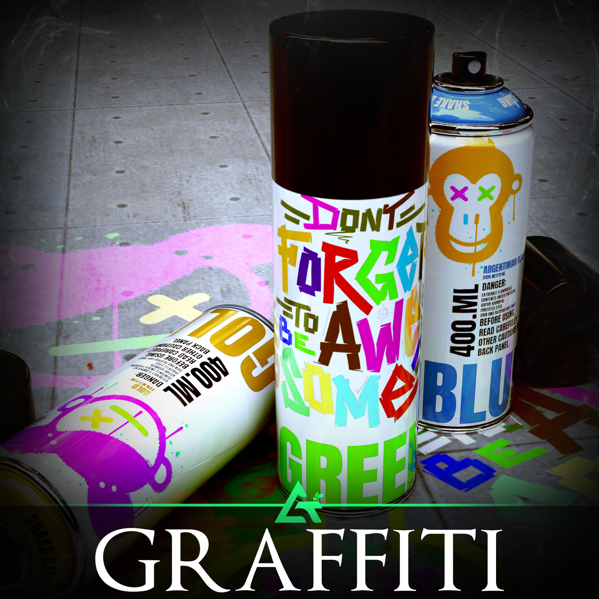 ArtStation - 620 Hand Painted Alpha Graffiti Designs (MEGA Pack) - Vol 45