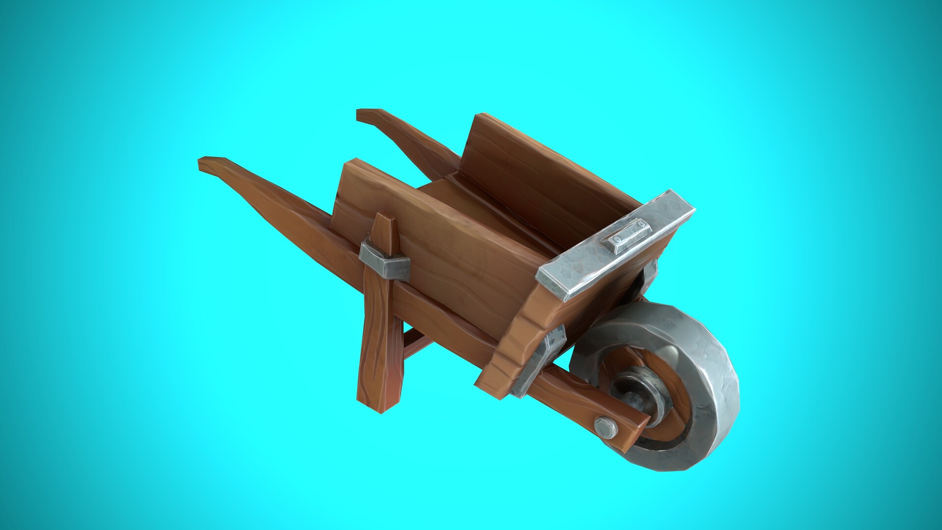 Chí Nguyên - Stylized Wooden Wheelbarrow